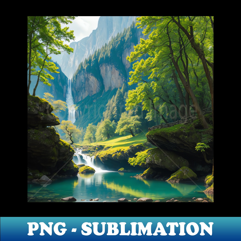 Distant Waterfall collecting into a cool pond - Aesthetic Su | Inspire ...