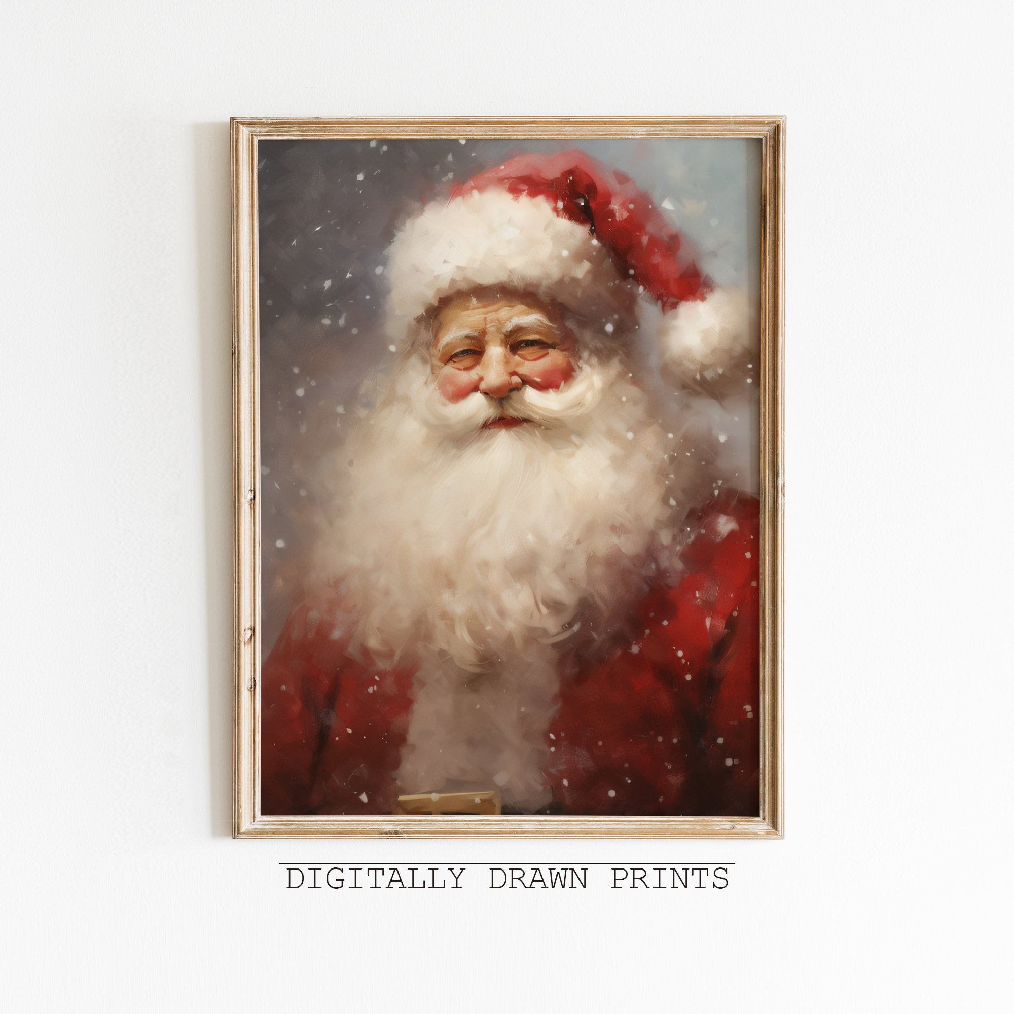 Santa Portrait Vintage Christmas Printable Wall Art, Christm | Inspire ...