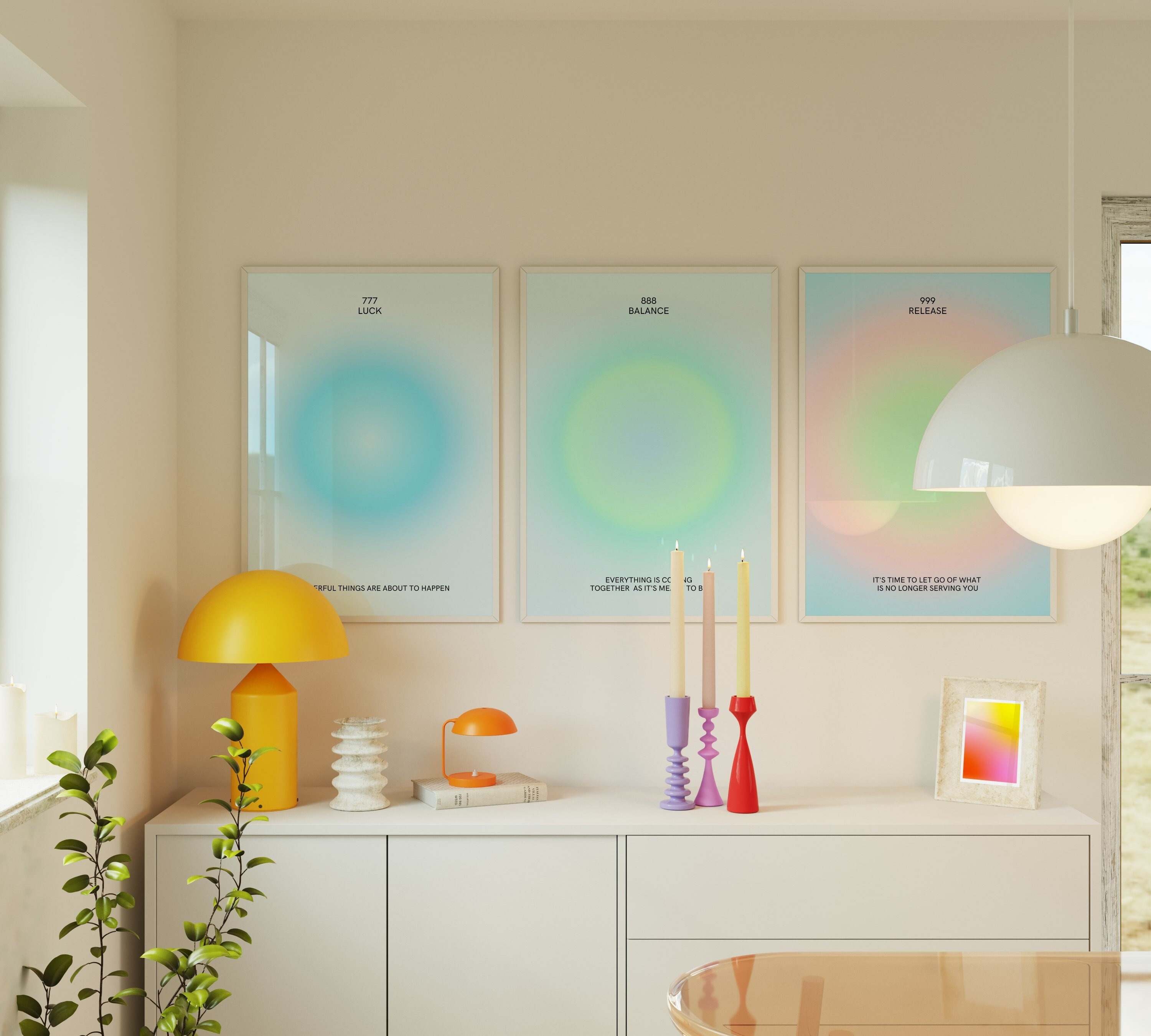 Angel Numbers Aura Poster Set of 3 Prints for 777 888 999, T | Inspire ...
