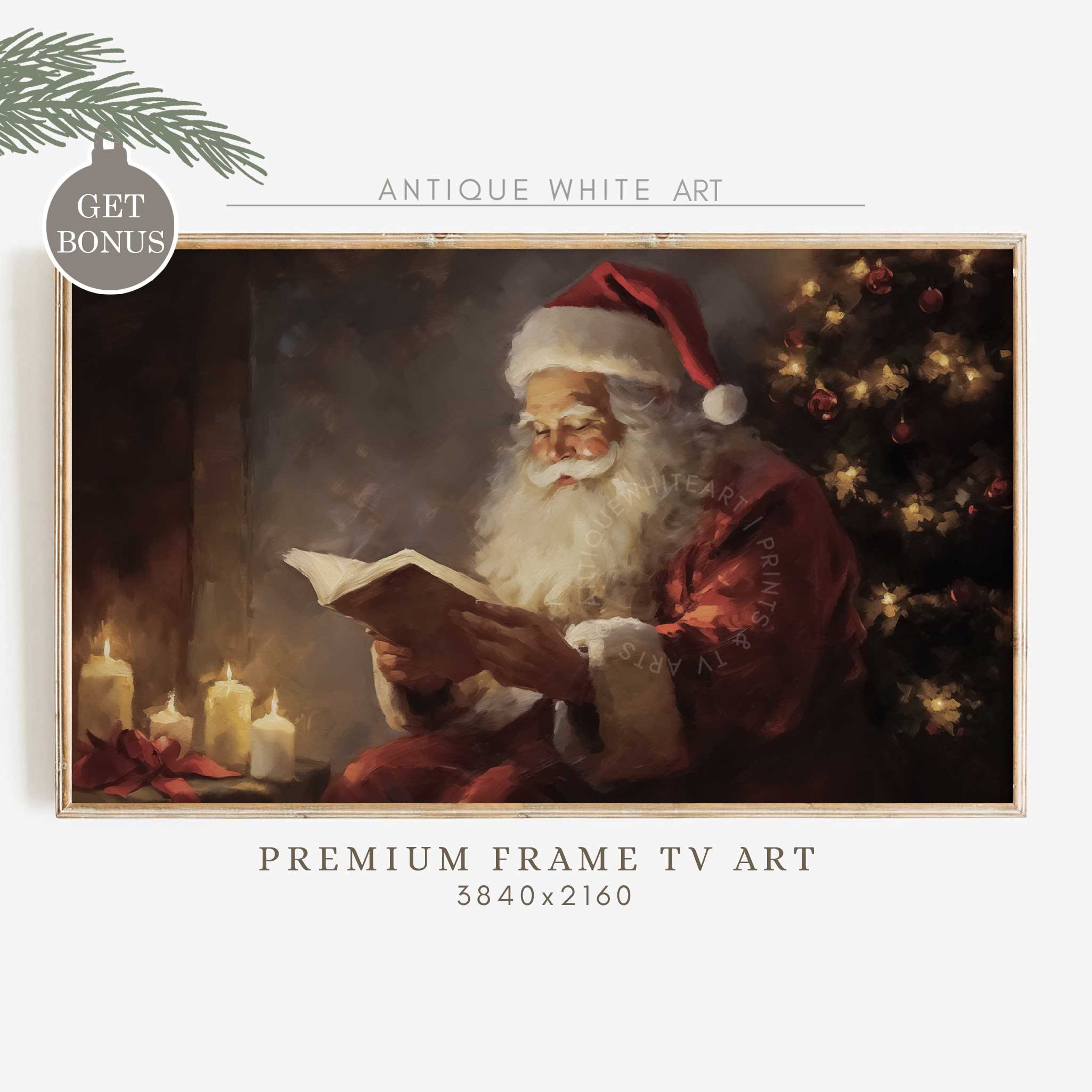 Santa Frame TV Art, Santa Claus Art for TV, Farmhouse Christ | Inspire ...