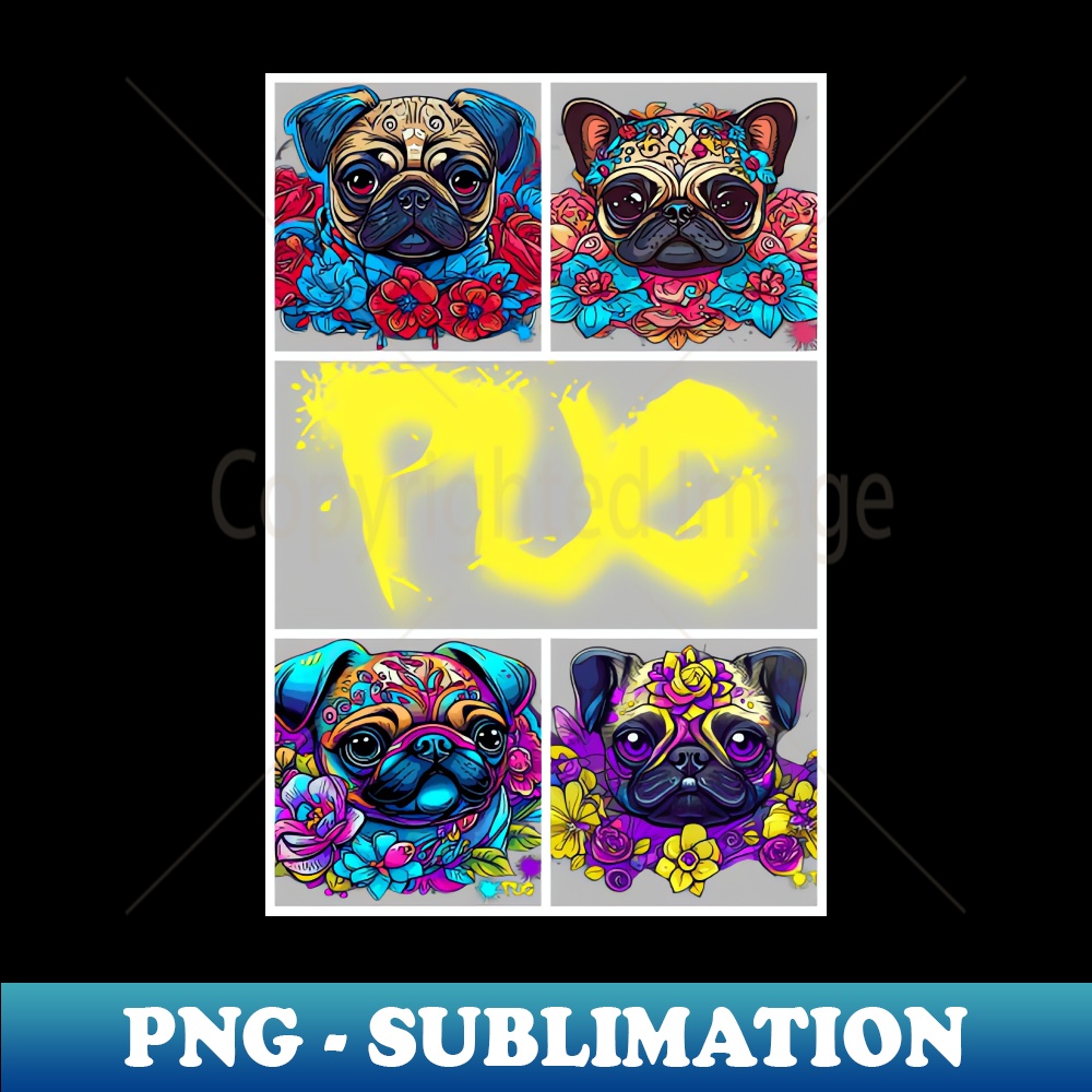 Pug Sugar Candy COLLAGE - Aesthetic Sublimation Digital File | Inspire ...