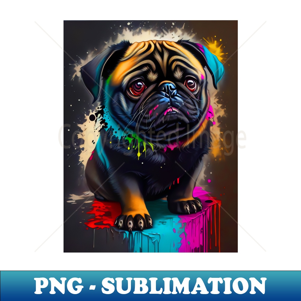 Pug Ink Splatter - Digital Sublimation Download File - Fashi | Inspire ...