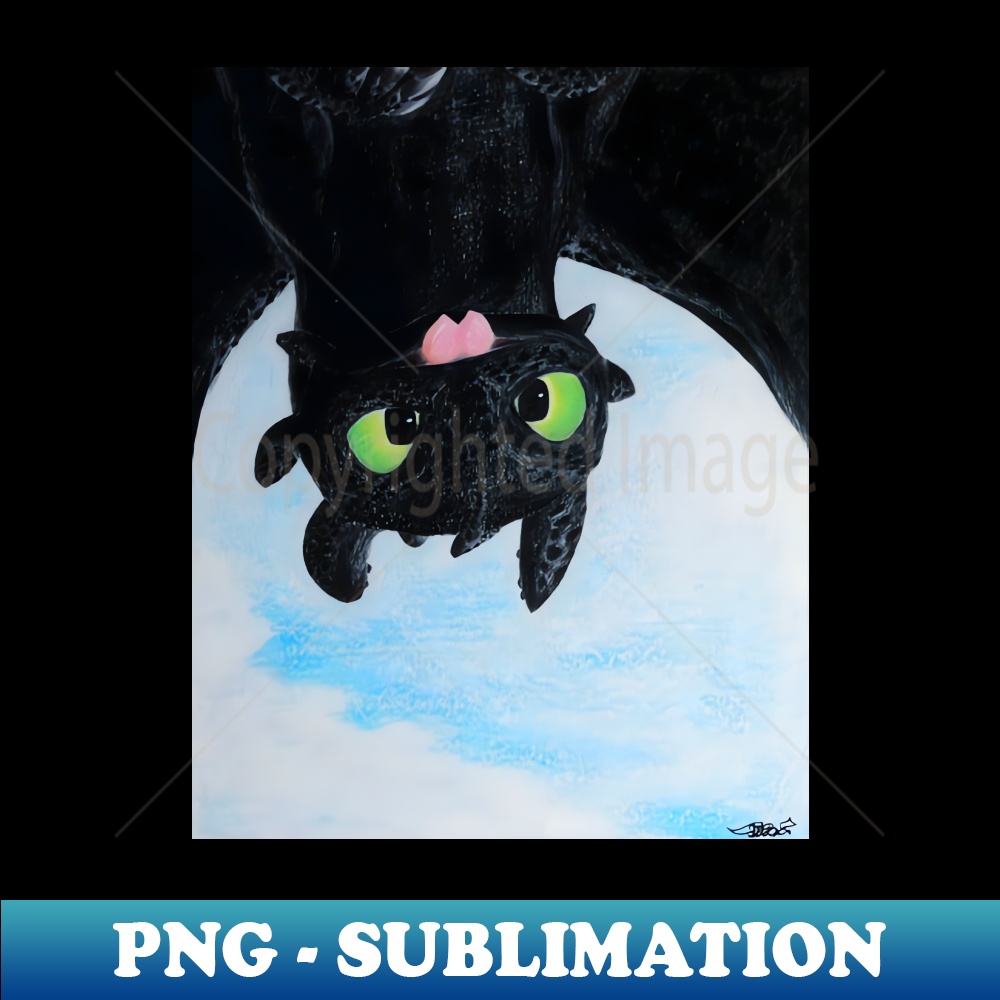 Toothless Upside Down Flight - Retro PNG Sublimation Digital | Inspire ...