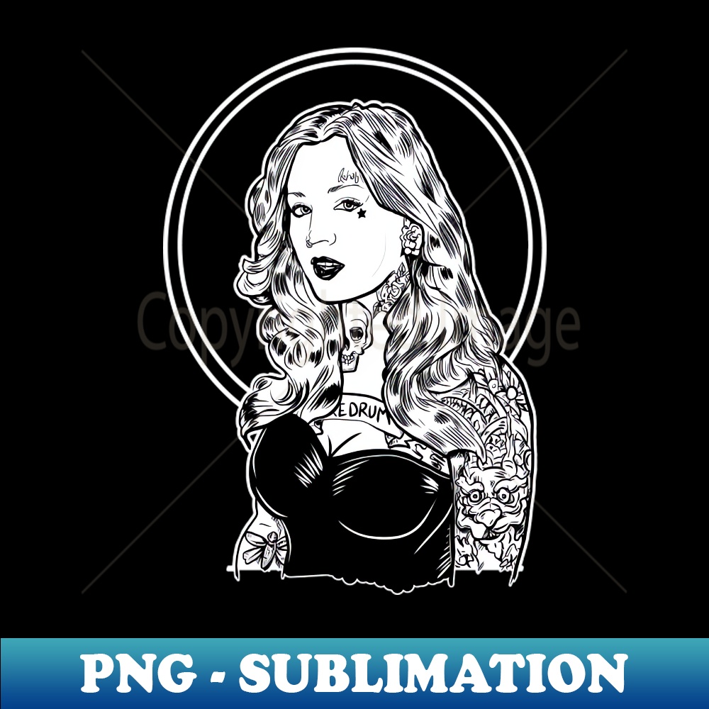 Tattooed Pin Up Girl Professional Sublimation Digital Down Inspire