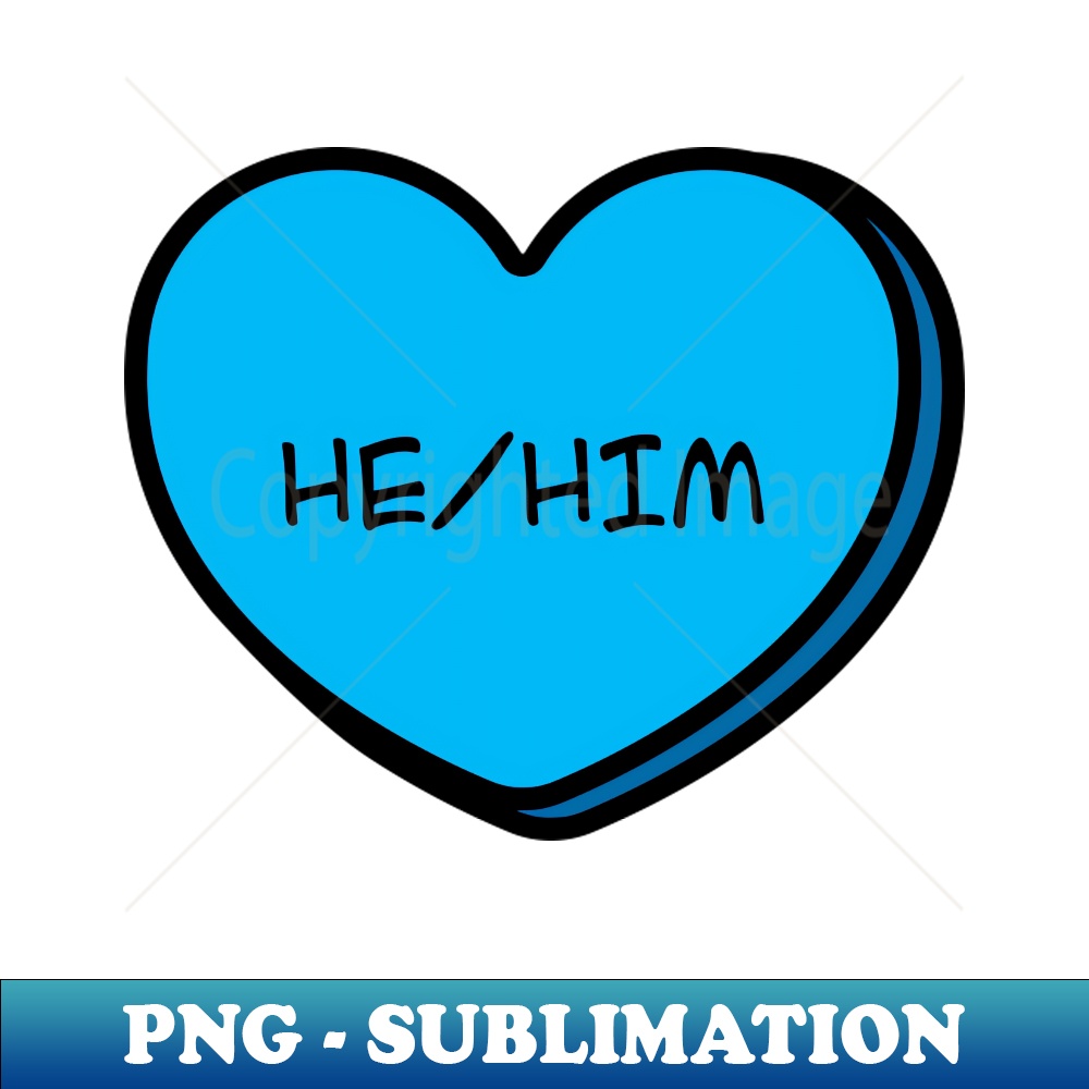 Pronoun HeHim Conversation Heart in Blue - Signature Sublima | Inspire ...