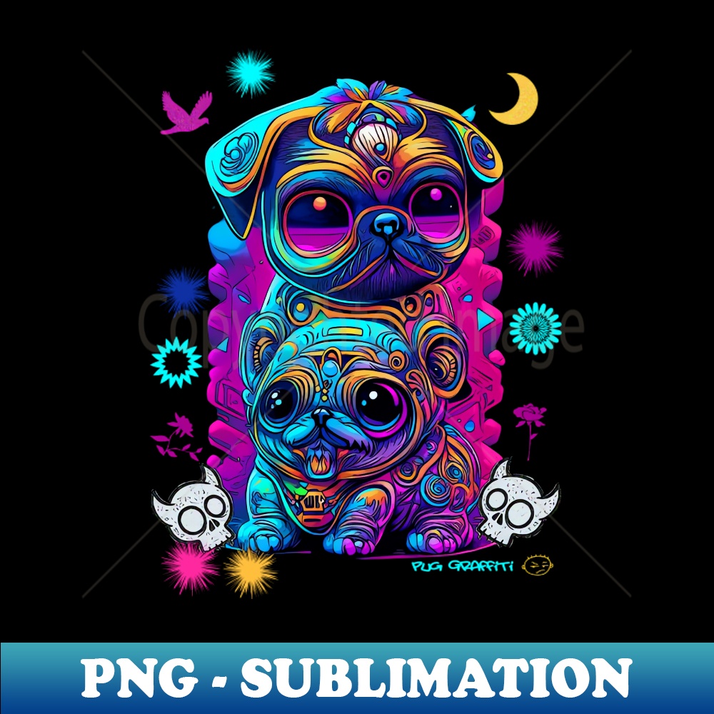 Pug Skull Candy 3 - Instant Sublimation Digital Download - C | Inspire ...
