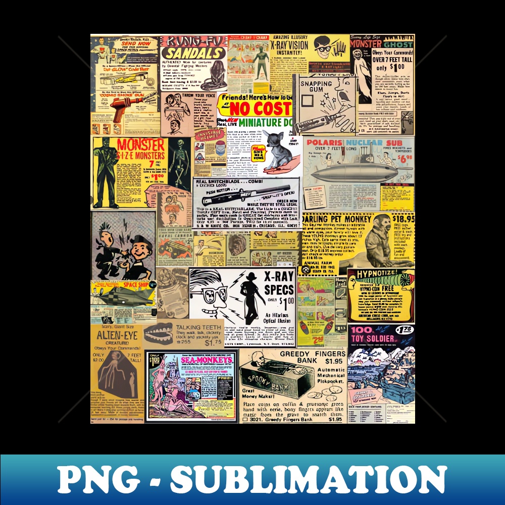 COMIC BOOK GIMMICK ADS - High-Resolution PNG Sublimation Fil | Inspire ...