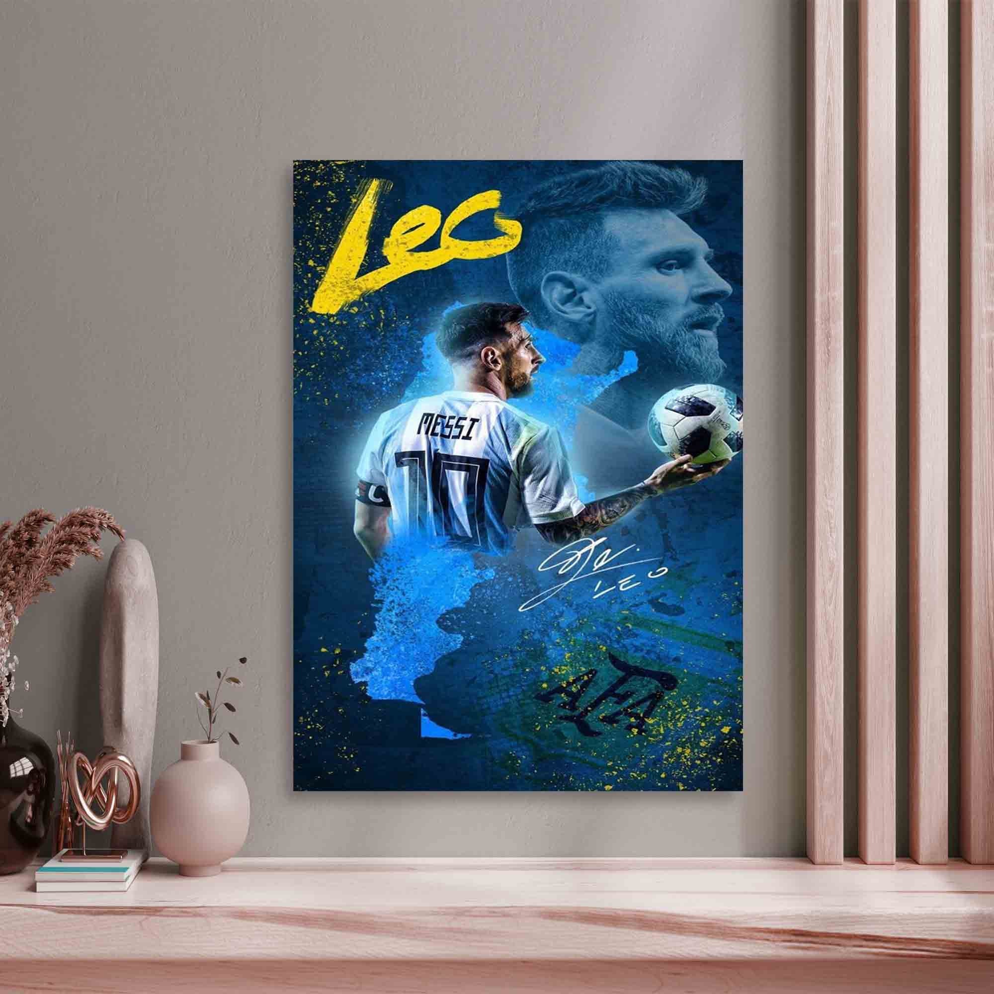 Lionel Messi World Cup Poster Canvas Wall Art, Messi Signatu | Inspire ...