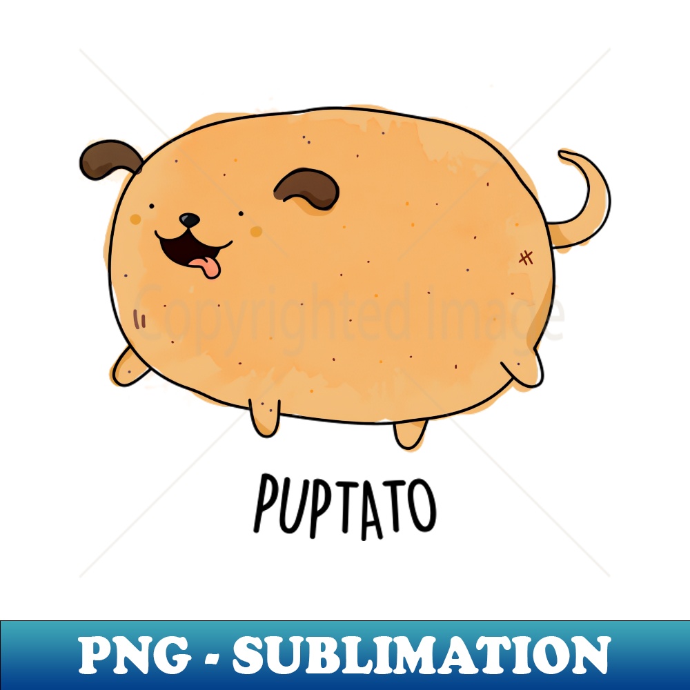 Puptato Cute Potato Puppy Pun - Retro PNG Sublimation Digita | Inspire ...