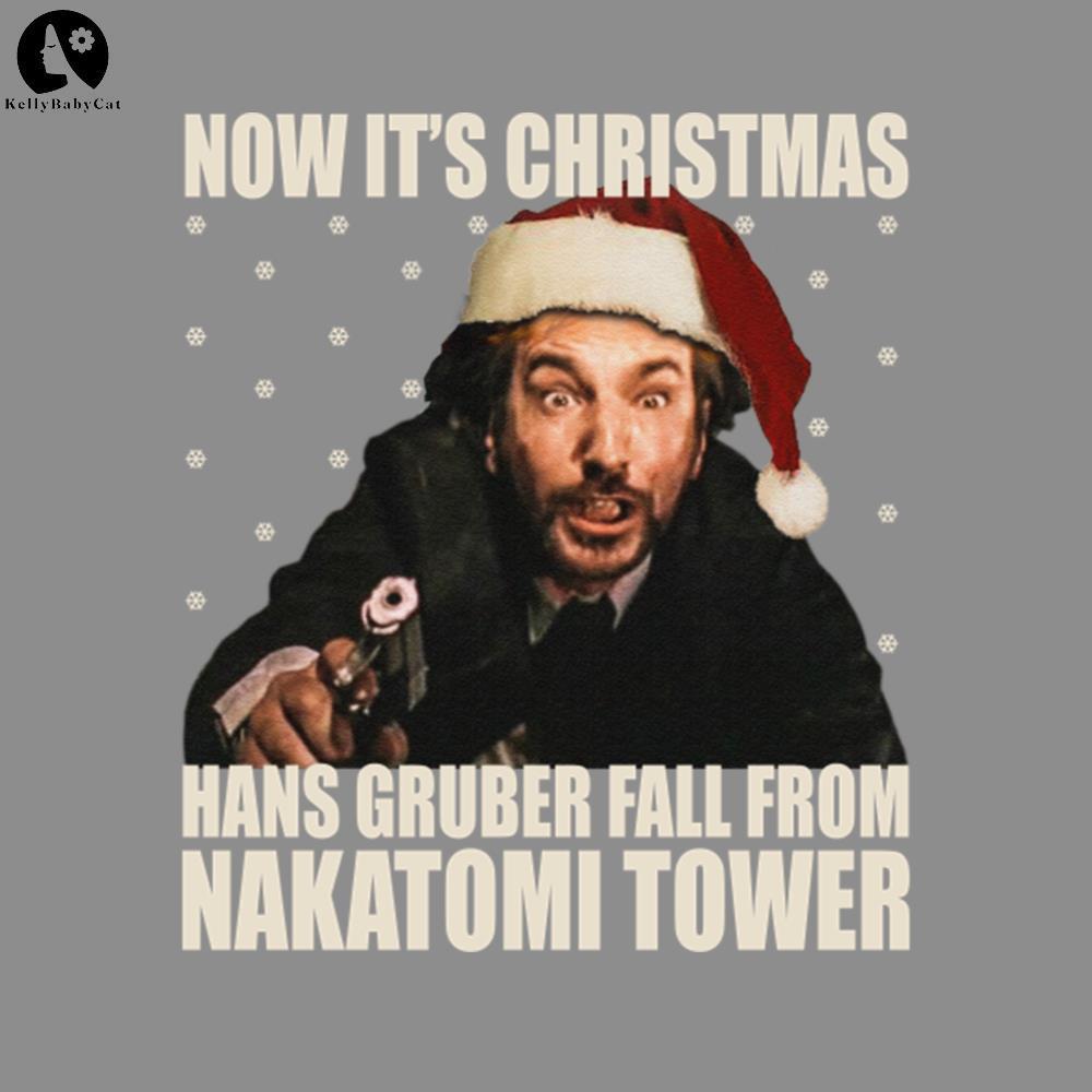 Now Its Christmas Hans Gruber Fall From Nakatomi Tower PNG, | Inspire ...
