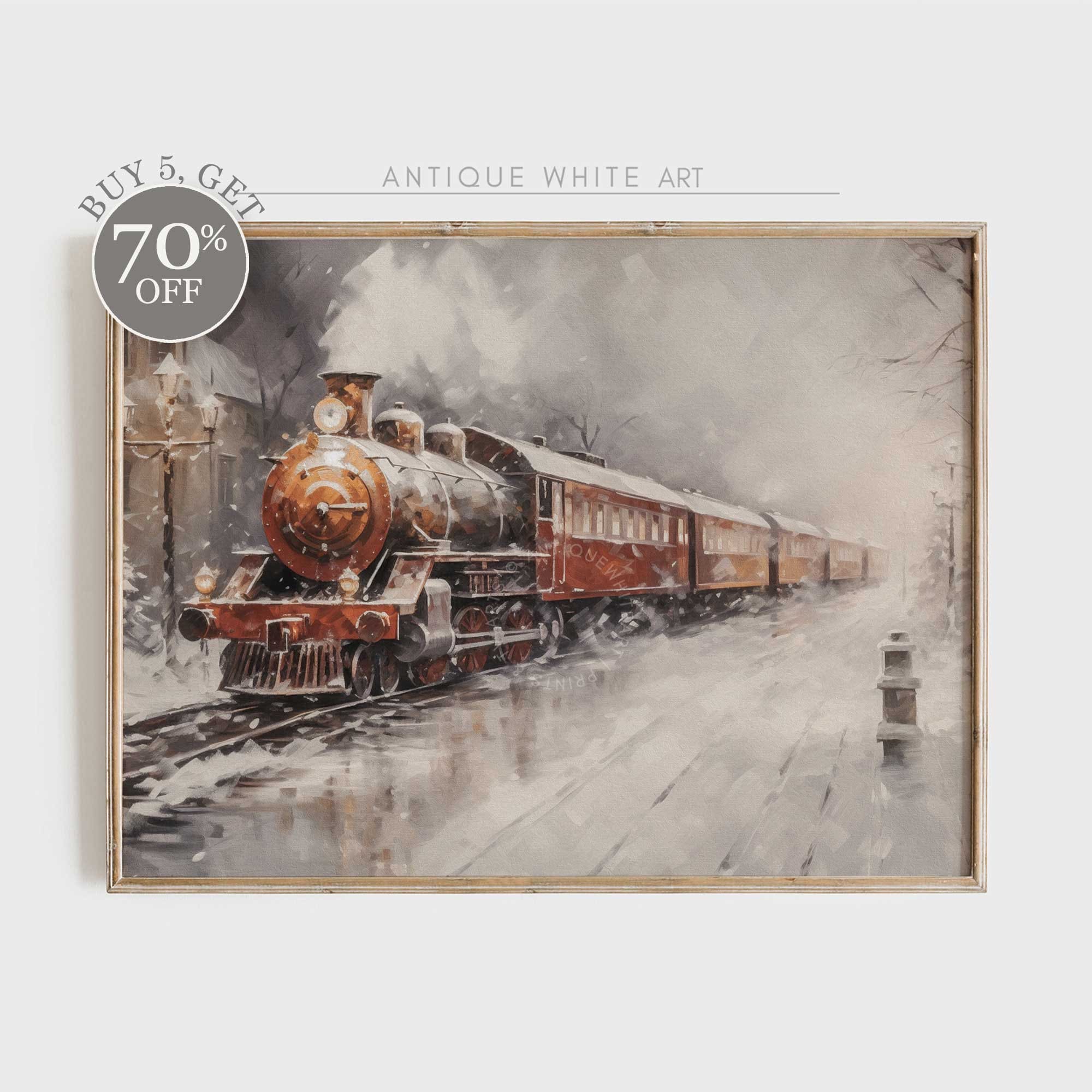 PRINTABLE Christmas Express Train, Moody Winter Landscape, S | Inspire ...