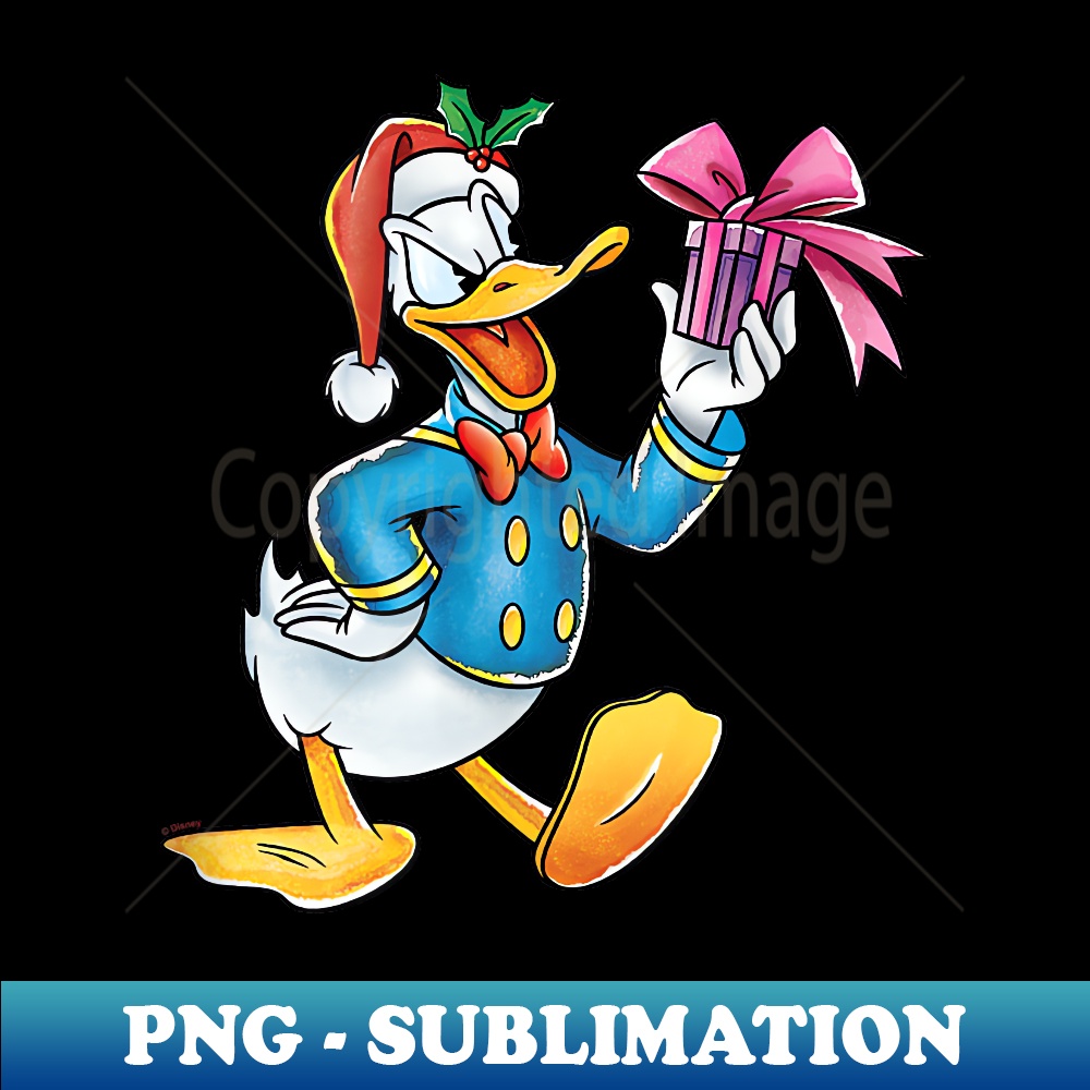 Disney Christmas Donald Duck Holding Present - Sublimation-R | Inspire ...