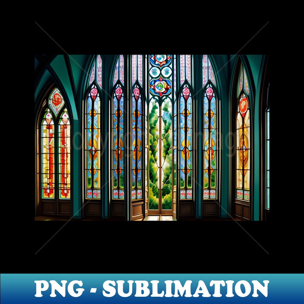 Abstract Stained Glass Window Scene - Stylish Sublimation Di | Inspire ...