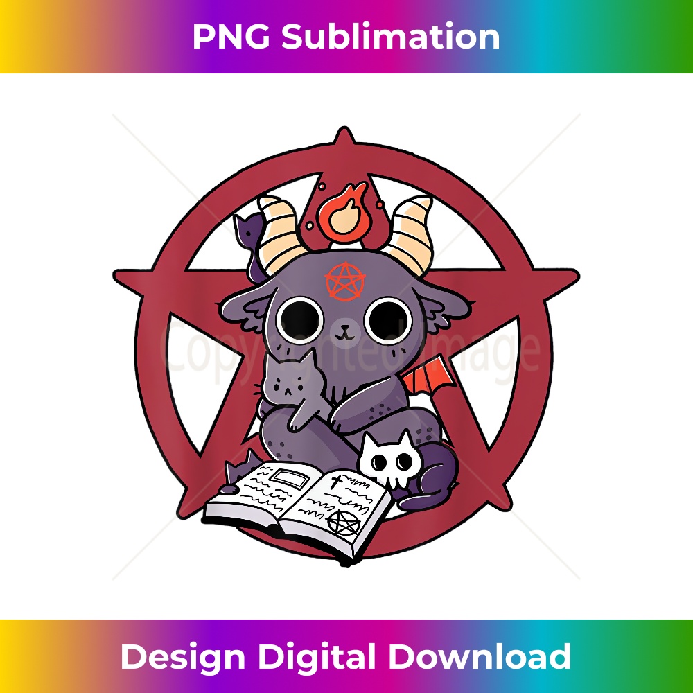 Cute Pastel Goth Creepy Satan Cat And Book With Pentagram - | Inspire Uplift