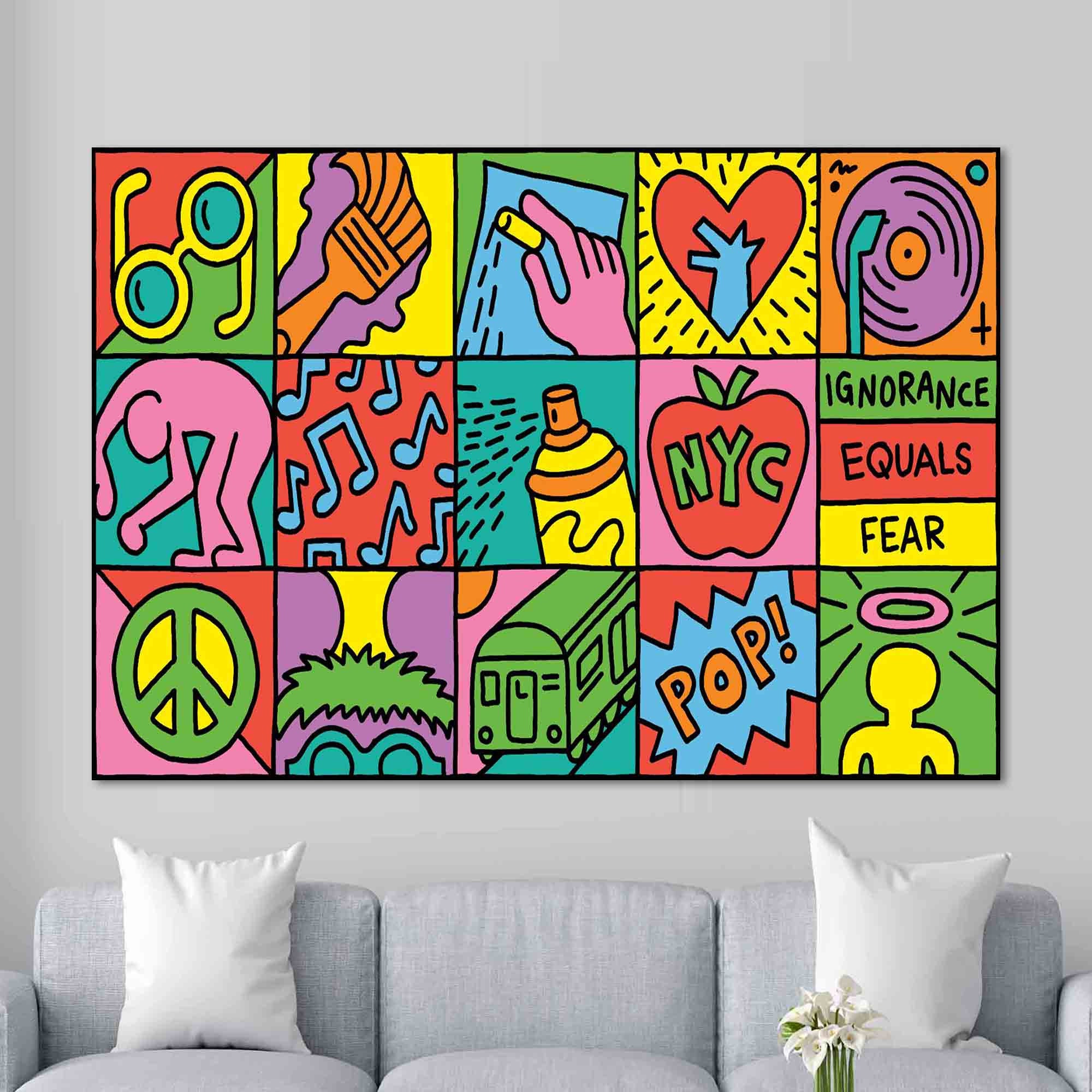 Keith Haring Contemporary Art Canvas Print,Keith Haring pop | Inspire ...