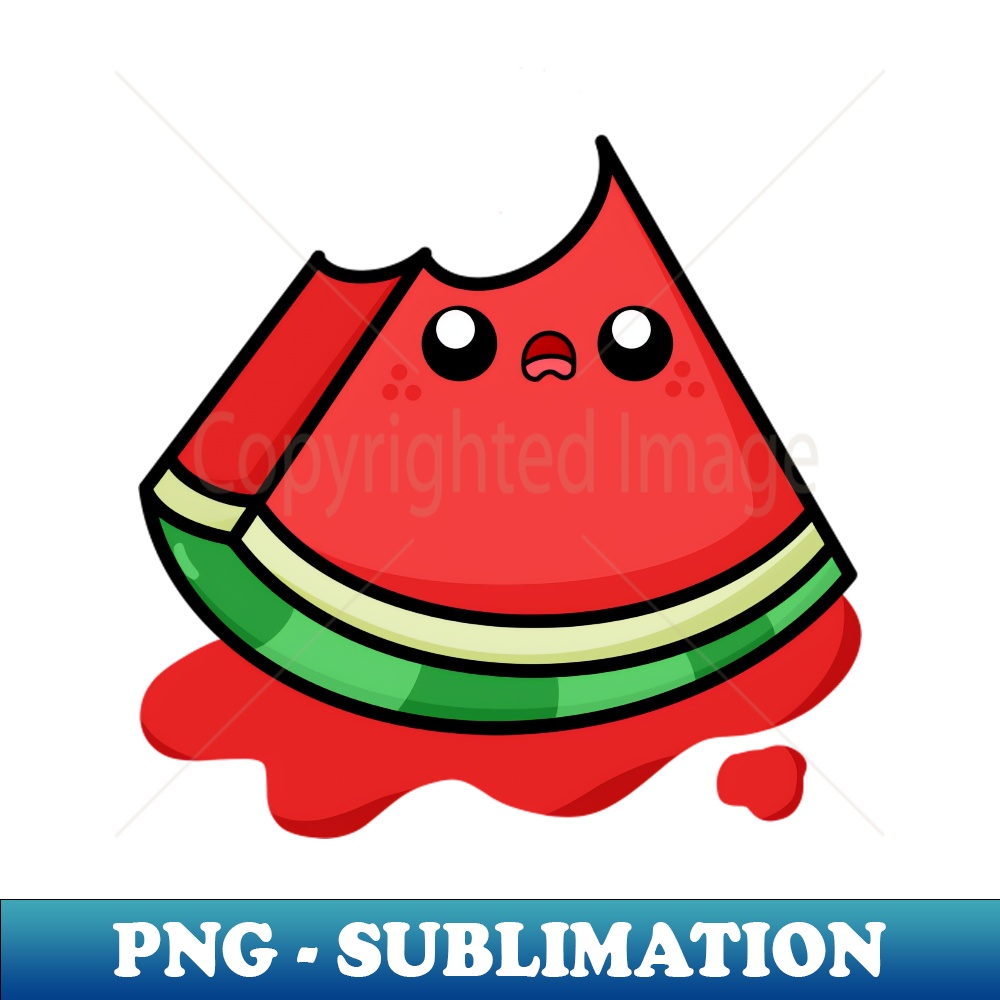 Half Bitten Shocked Cartoon Watermelon Kawaii - Trendy Subl | Inspire ...