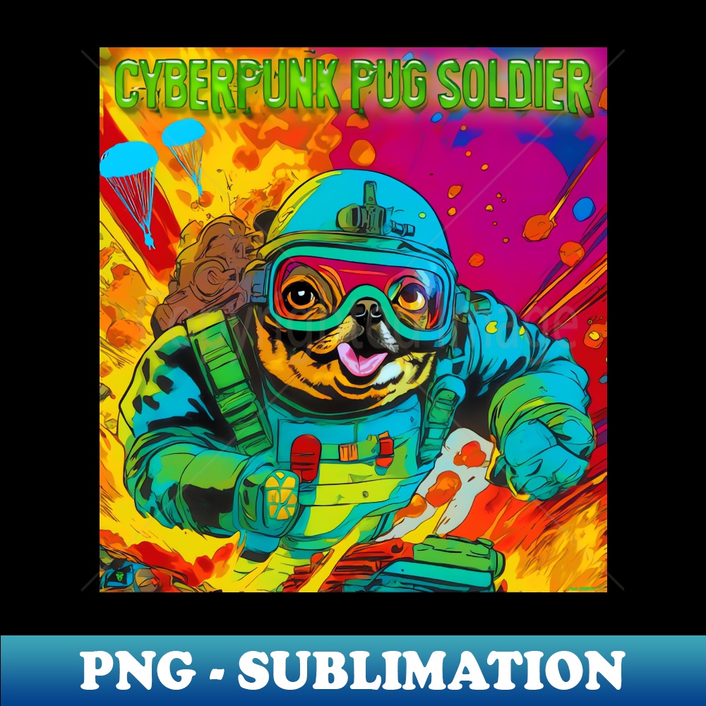 Pug Cyberpunk Soldier 9 - PNG Sublimation Digital Download - | Inspire ...