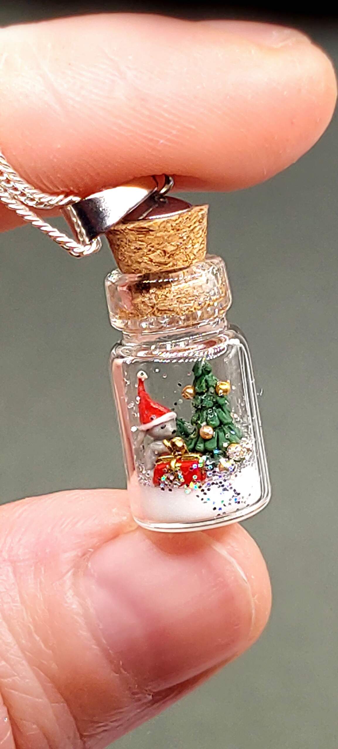 Miniature pendant around the neck on a chain Christmas in a | Inspire ...