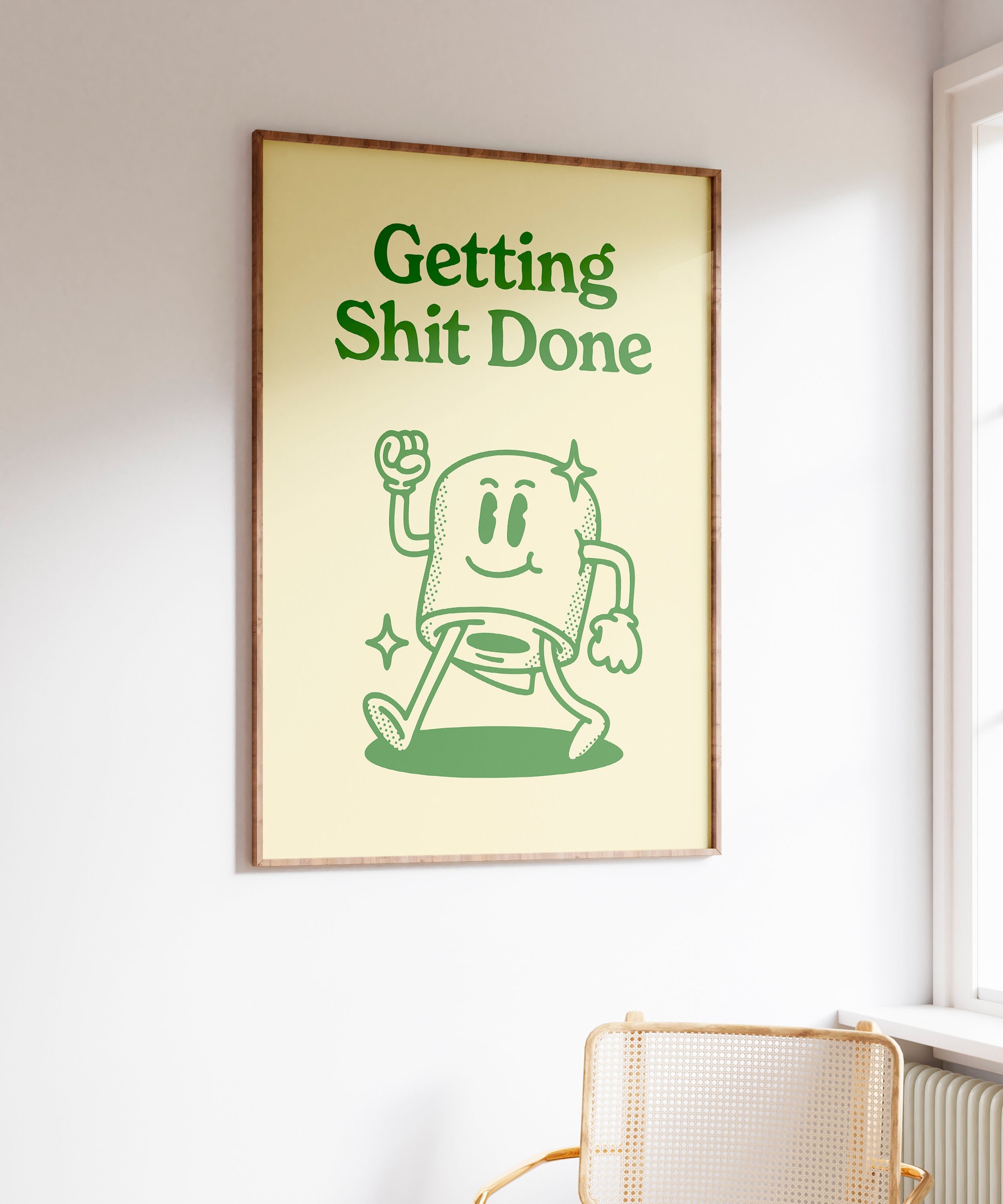 Get Shit Done Print, Retro Groovy Print, Vintage Wall Art, M | Inspire ...