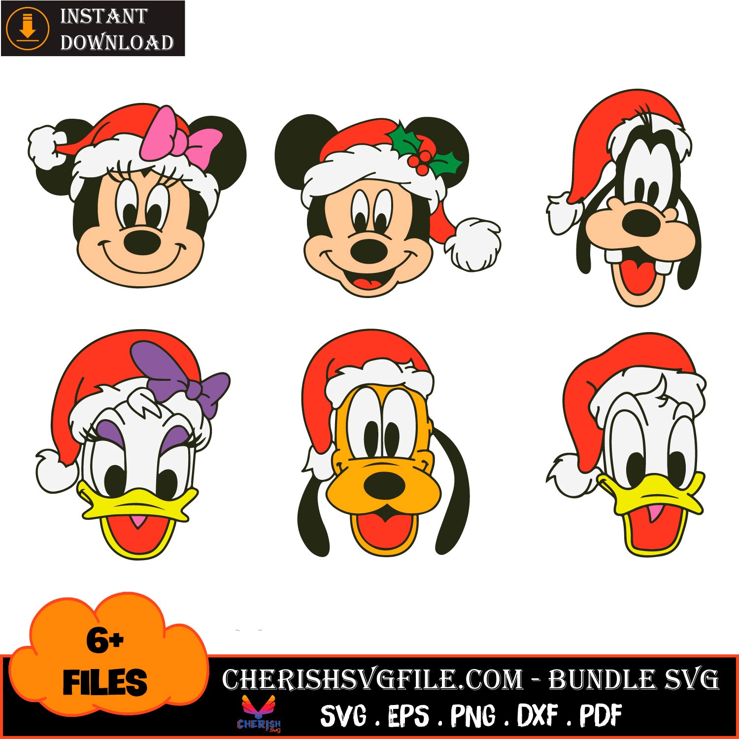 Christmas Disney Svg Bundle, 6 Files Of Disney Christmas Svg - Inspire ...