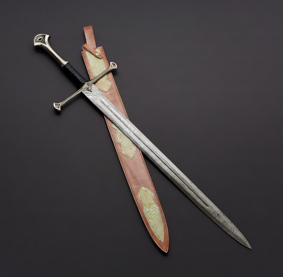 Customized Damascus Steel Anduril Sword of Narsil the King A | Inspire ...