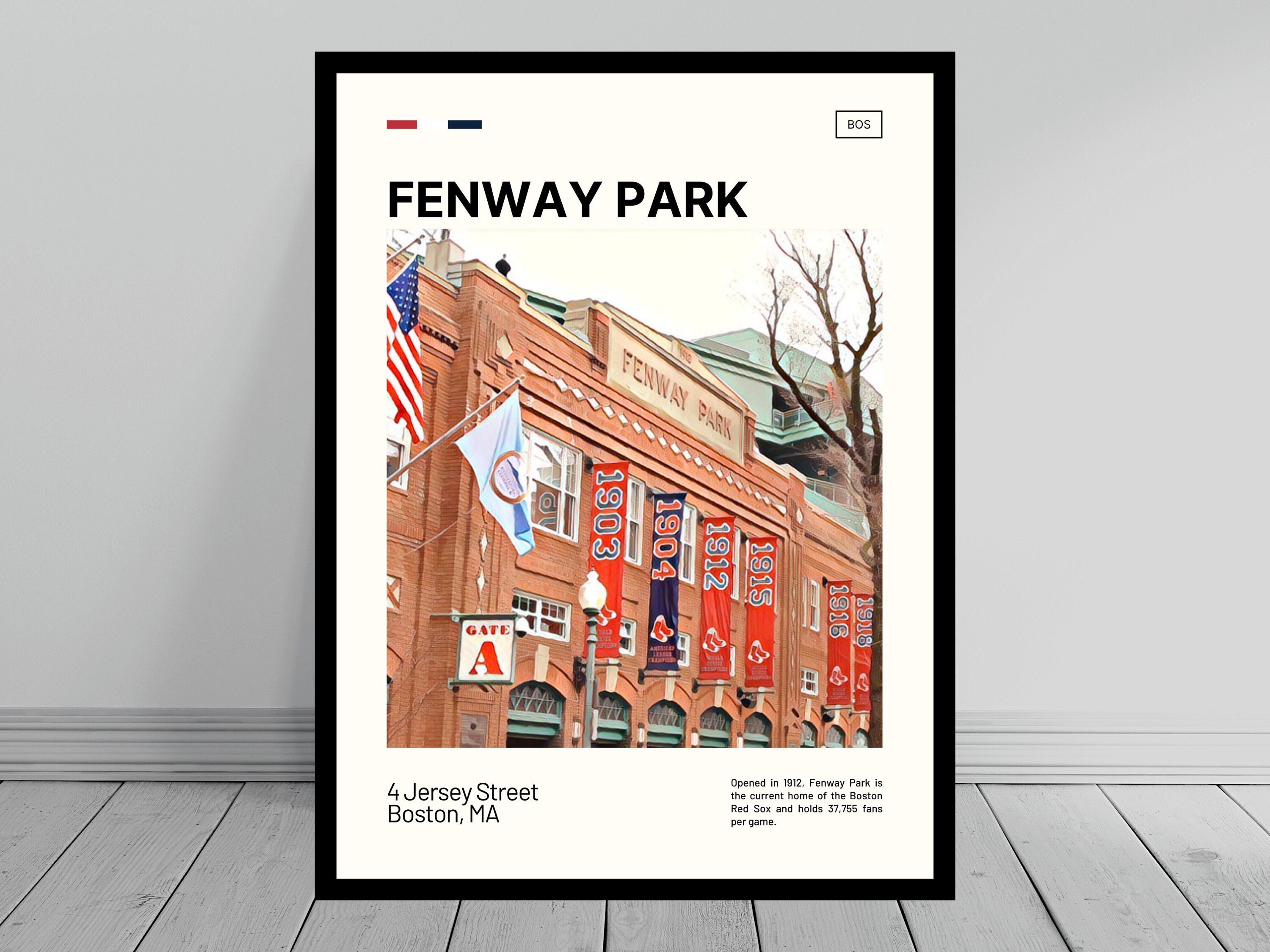 Fenway Park Jersey Street Print Boston Red Sox Poster Jers | Inspire Uplift