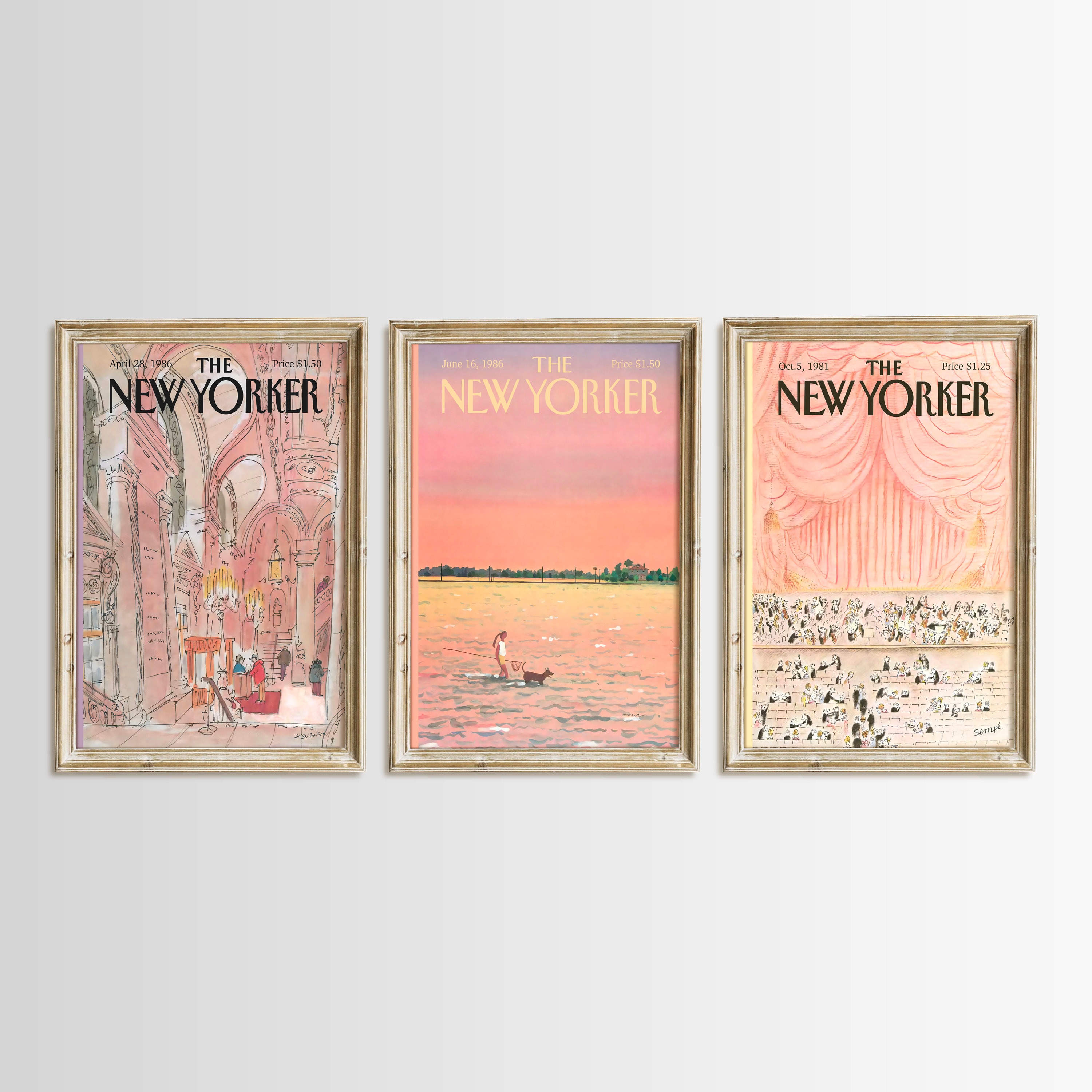 New Yorker Magazine Cover Set Of Three, New Yorker Prints, P | Inspire ...