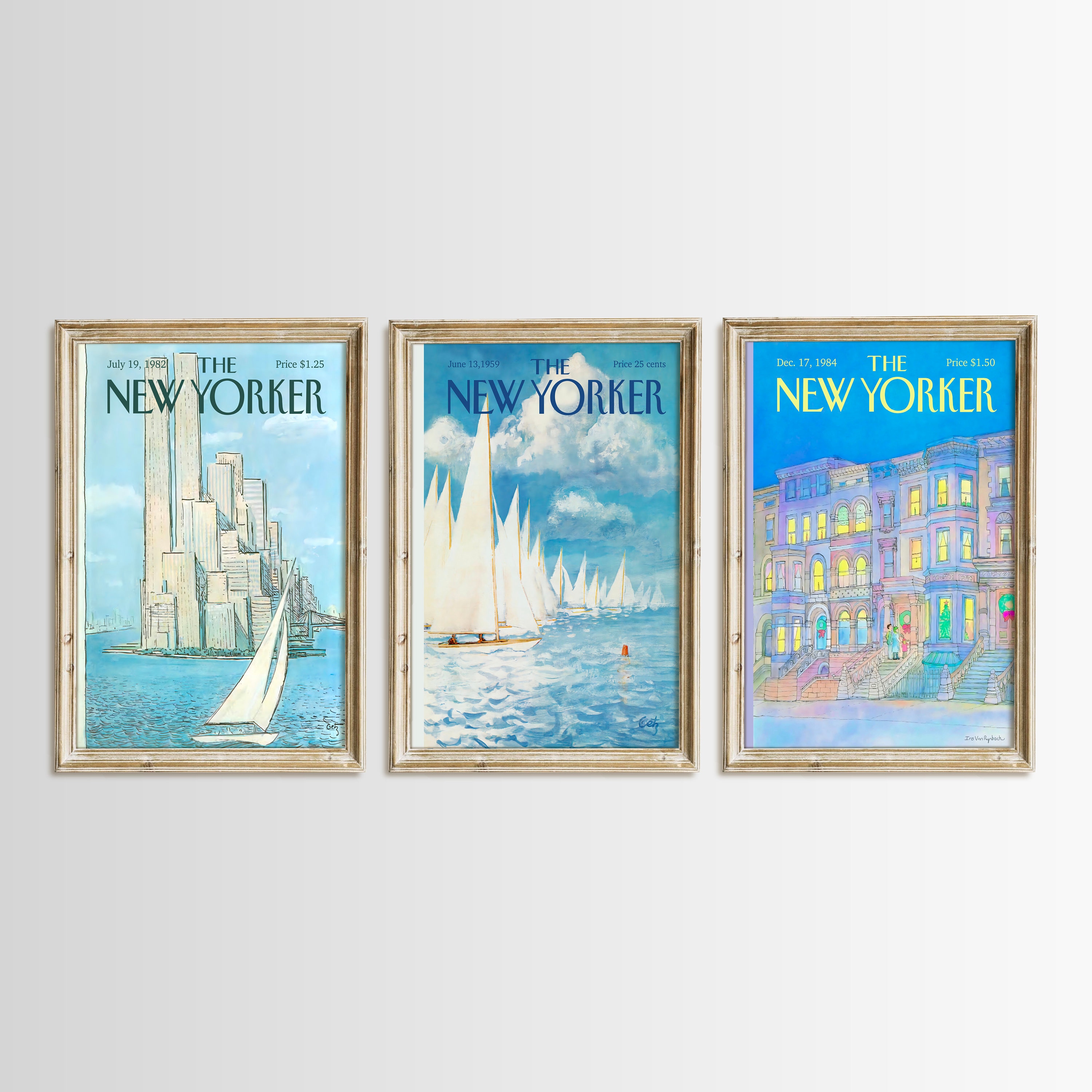 New Yorker Magazine Cover Set Of Three, New Yorker Prints, P | Inspire ...