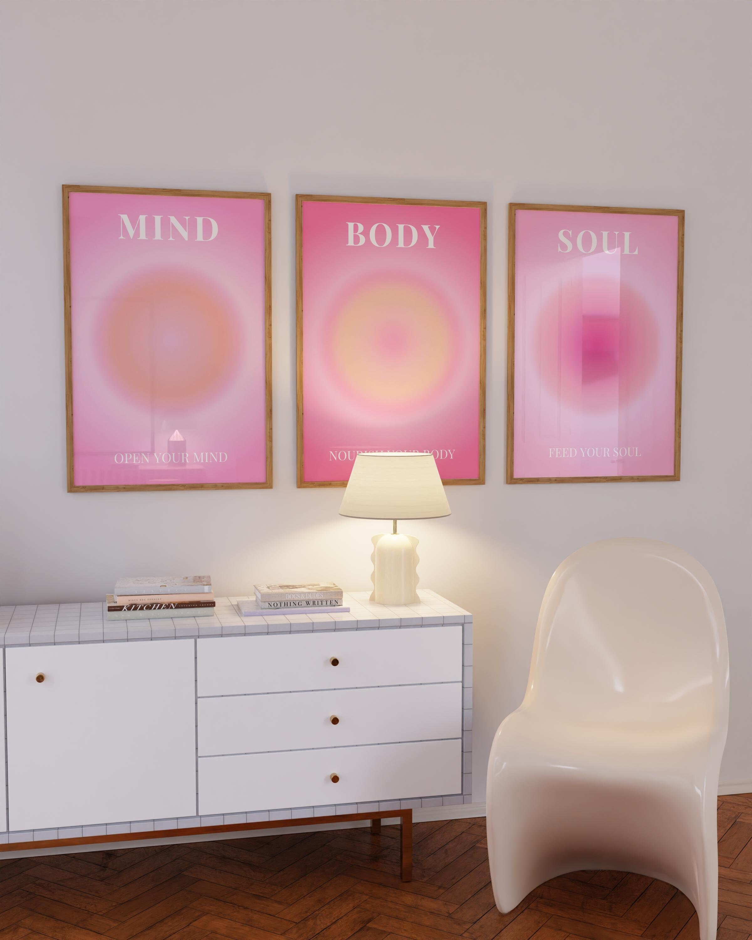 Mind Body Soul Positive Aura Posters Set of 3 Prints, Spirit | Inspire ...
