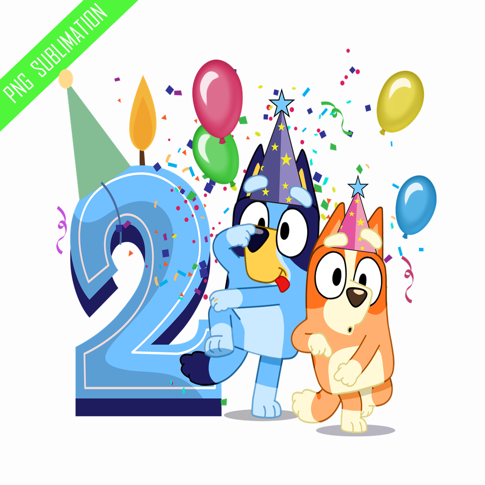 2nd blue bluey birthday png | Inspire Uplift