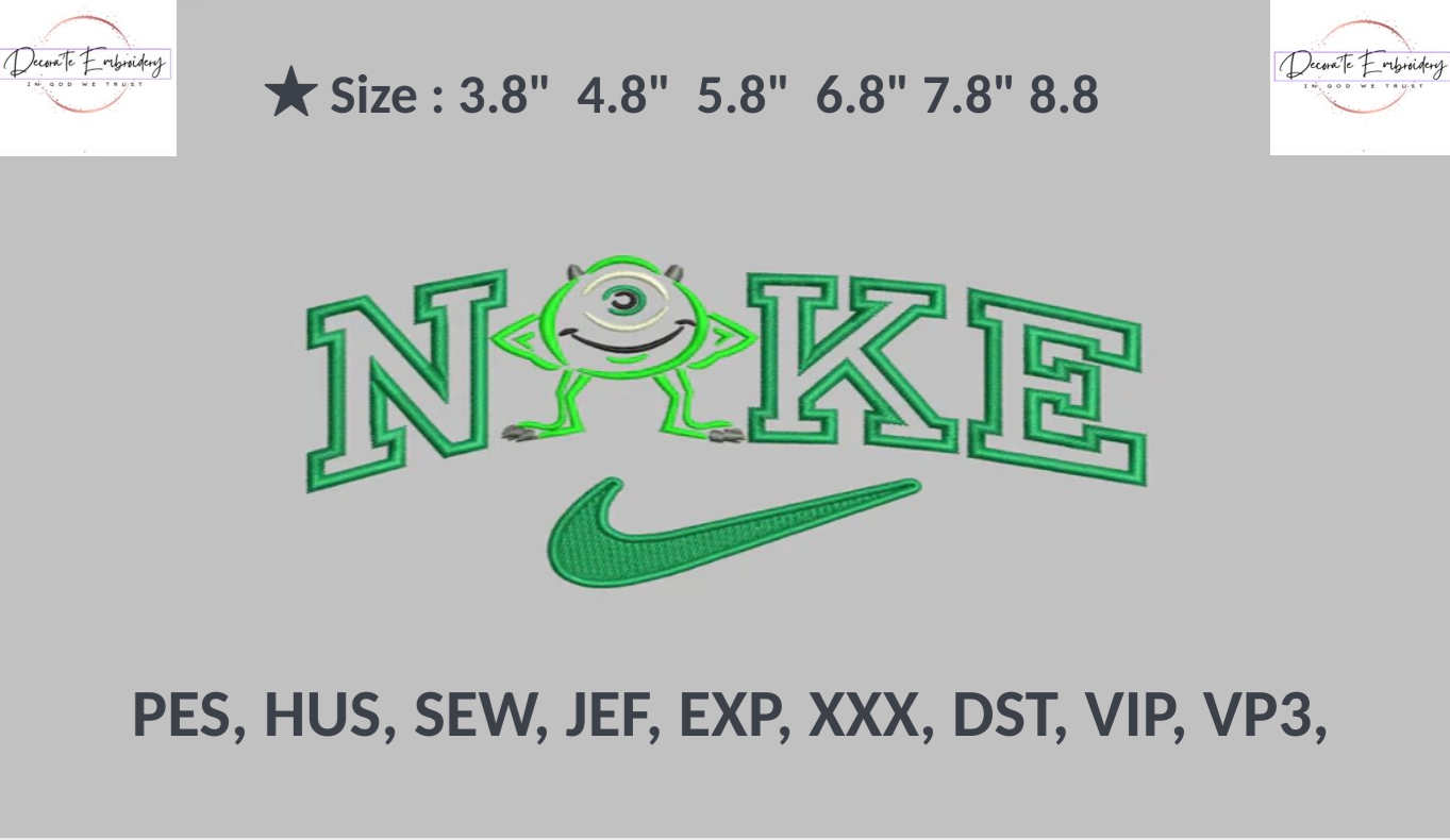 Nike Monster Ink V2 Embroidery File, Machine Embroidery, Emb - Inspire ...
