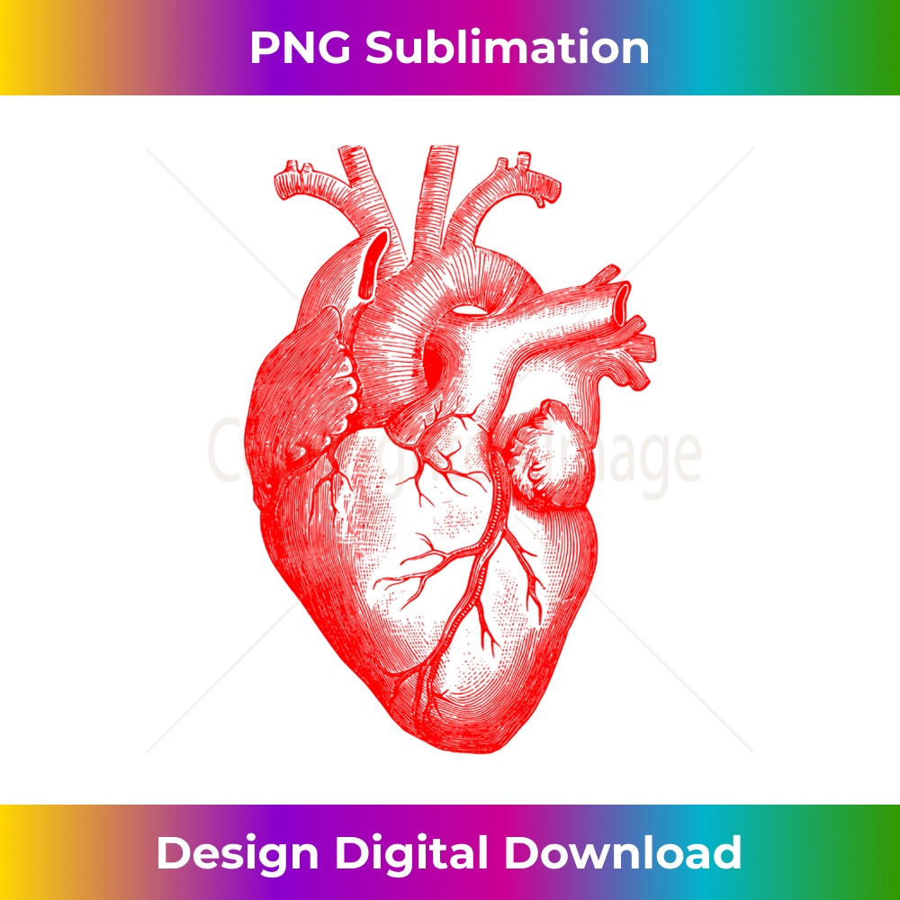 Red Human Heart Anatomical Med Student Valentines Day Long S - Inspire ...