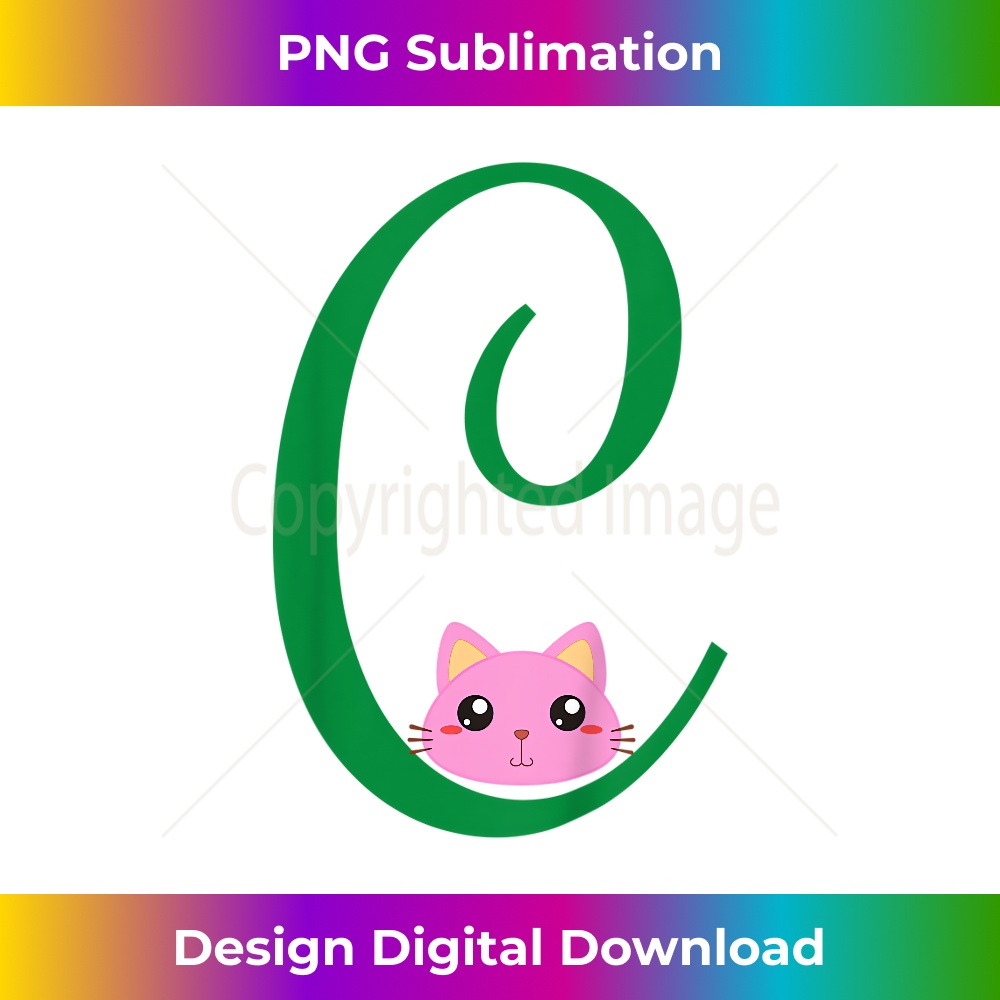Kids Cute Cat Letter C Initial Alphabet Boys Girls Kids - Co | Inspire ...