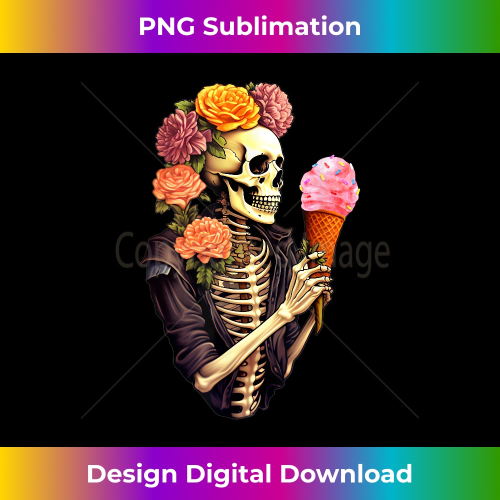 Skeleton Eating Ice Cream Cone Roses Ice Cream Lover Desi - | Inspire ...