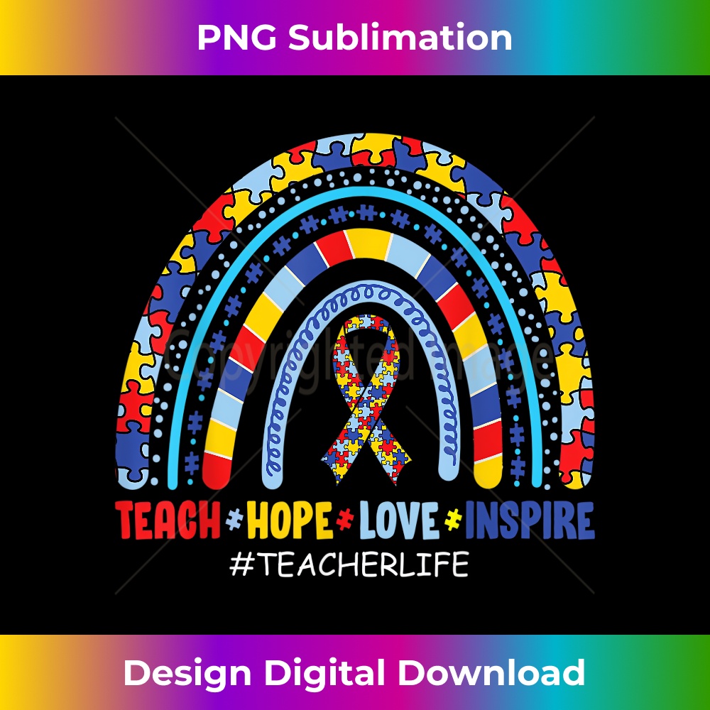Rainbow Teach Hope Love Inspire Autism Awareness Teacher - C | Inspire ...