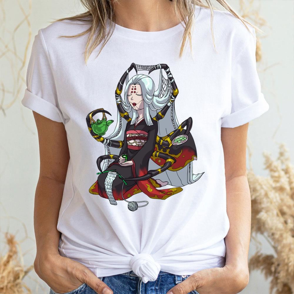 Knitting Spider Girl Yokai Drinking Green Tea Monster Girls | Inspire ...