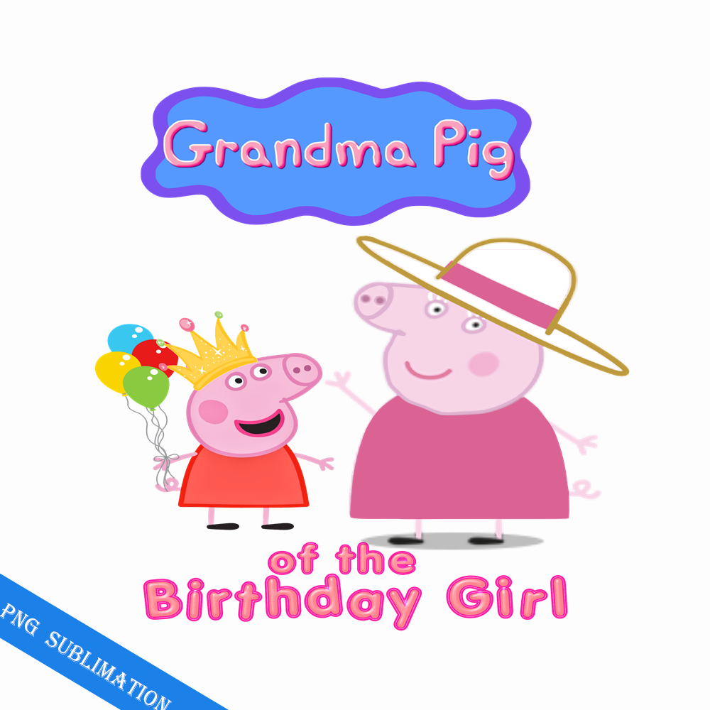 Grandma pig of the birthday girl png | Inspire Uplift