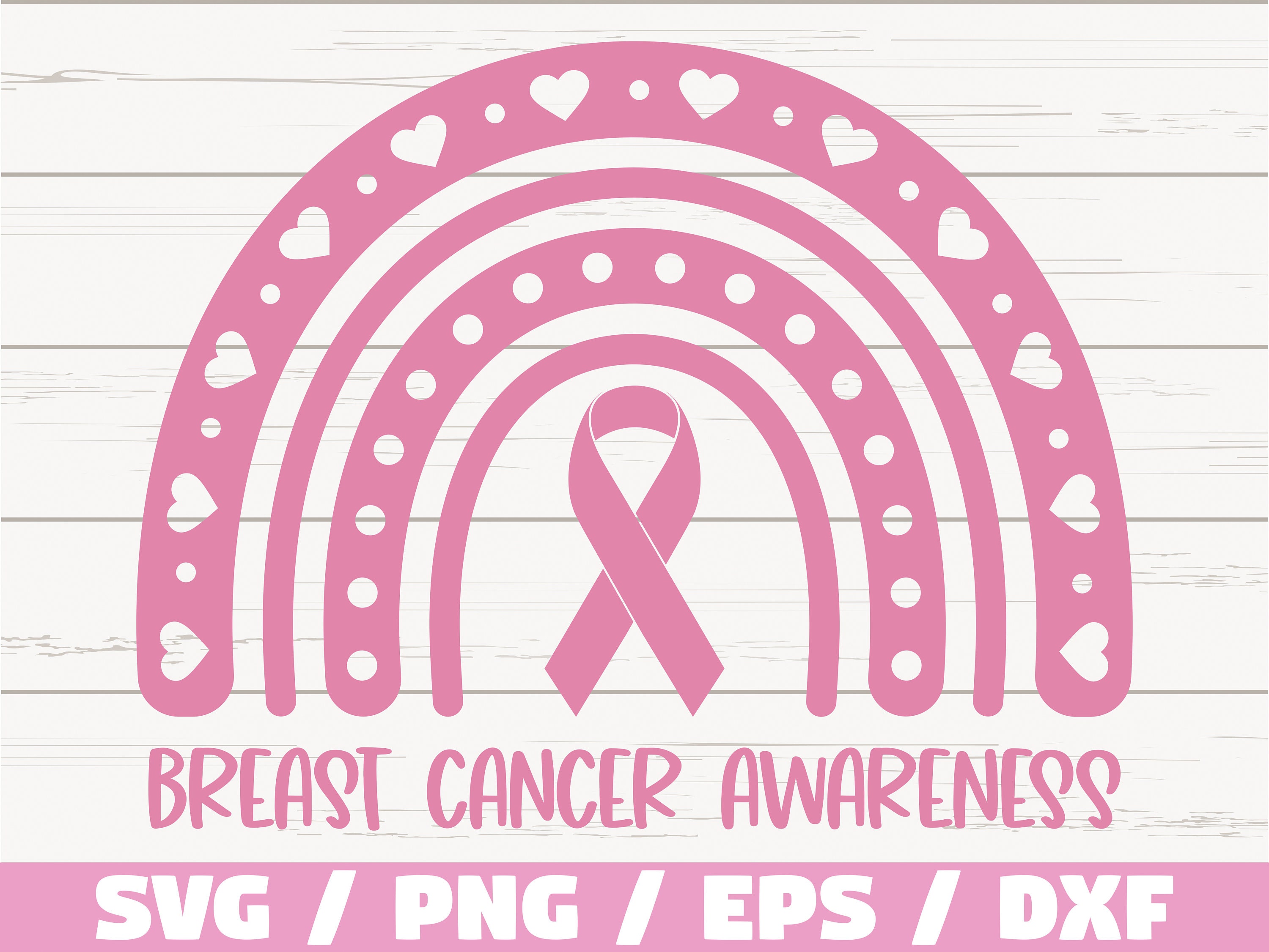 Breast Cancer Awareness Rainbow SVG, Pink Ribbon SVG, Cut Fi | Inspire ...