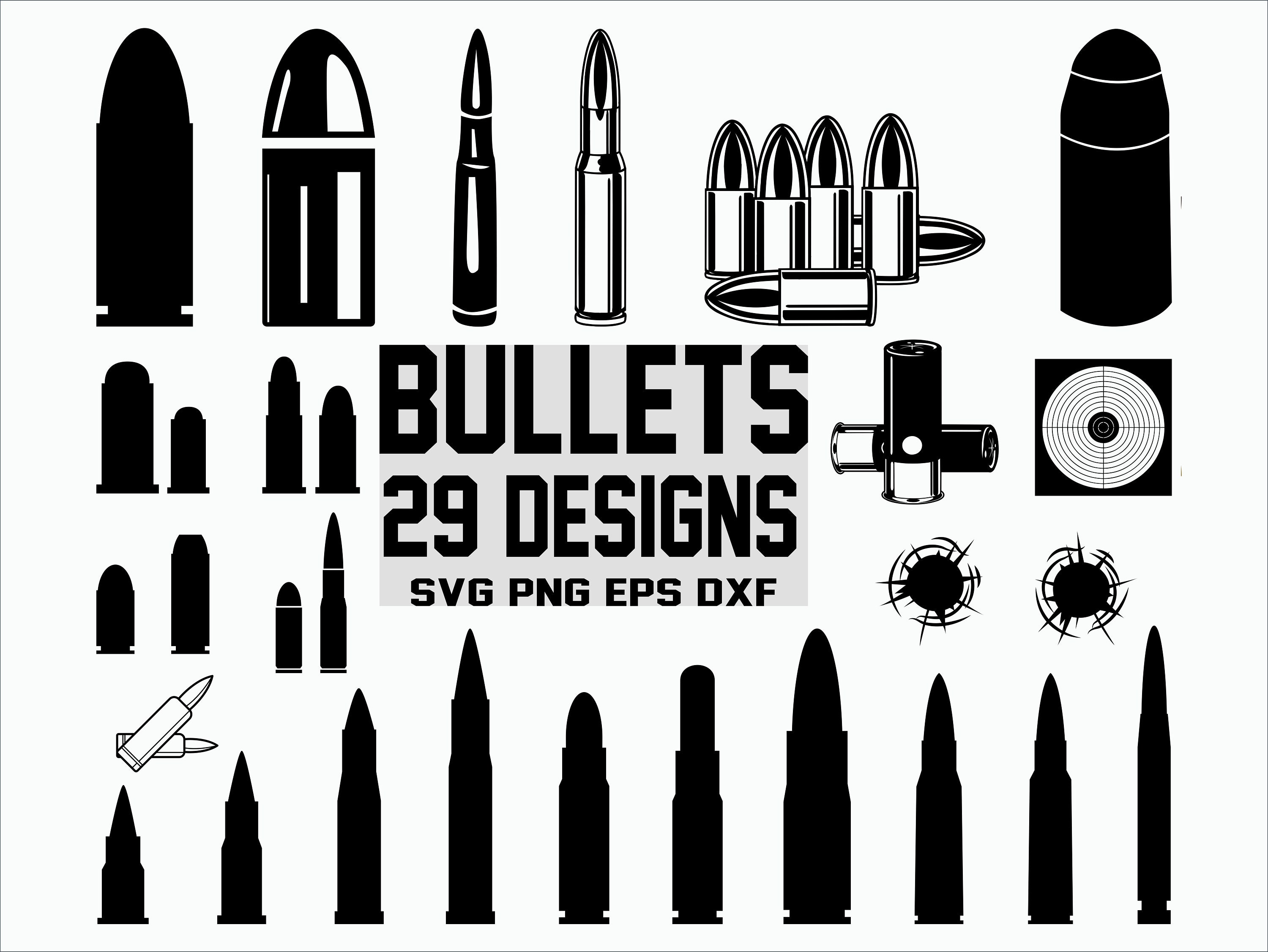 Bullet SVG, Army SVG, Weapon SVG, Clipart | Inspire Uplift