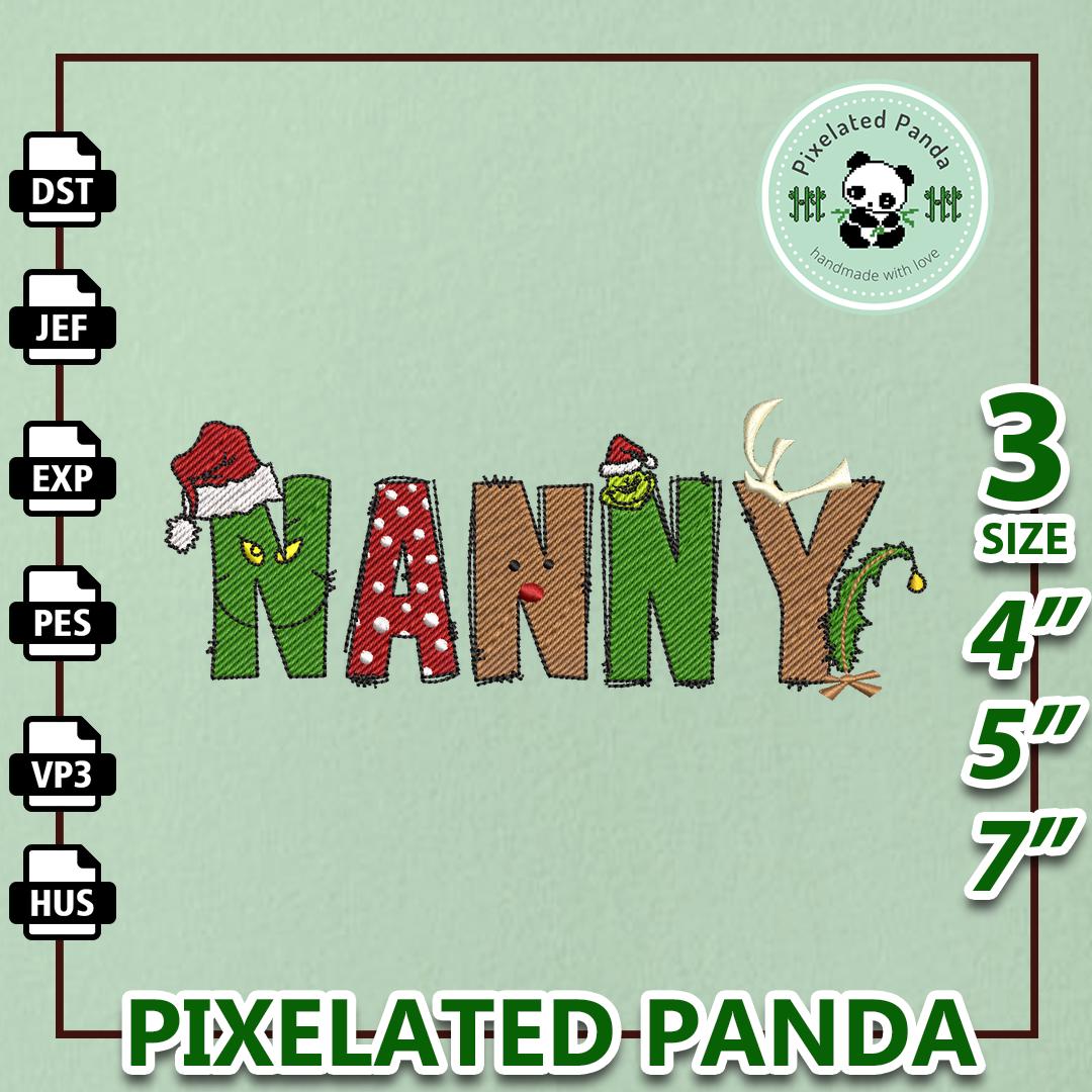 Christmas Nanny Embroidery Machine Design, Green Monster Emb | Inspire ...