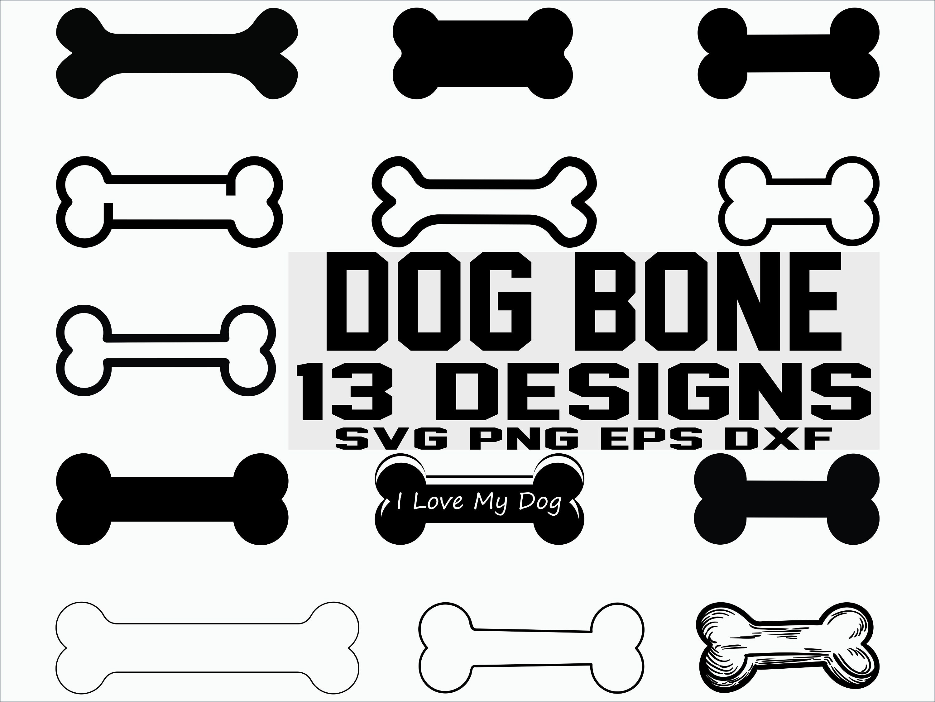 Dog Bone SVG, Dog Bone clipart, Cut Files, Silhouette | Inspire Uplift