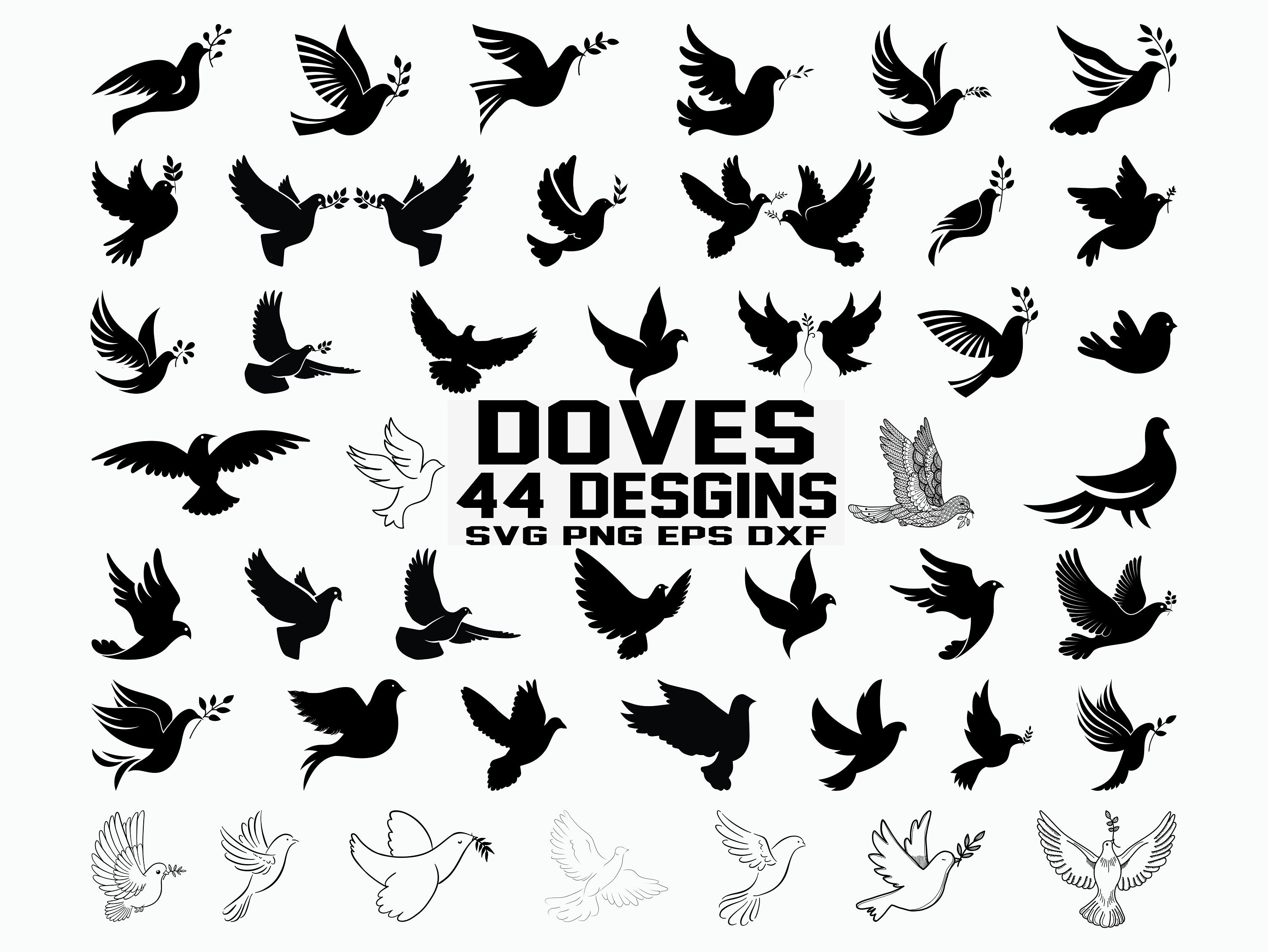 Doves SVG, Pigeon svg, Peace svg, Bird svg | Inspire Uplift