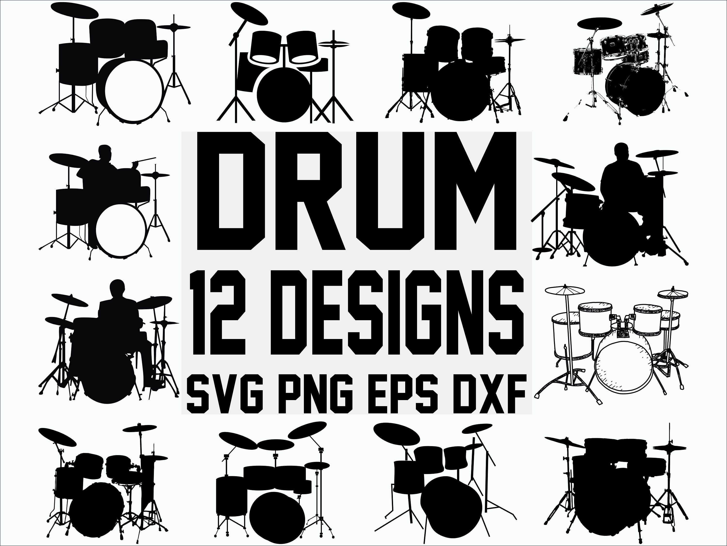 Drum svg, drummer svg, music clipart, musicians svg file | Inspire Uplift