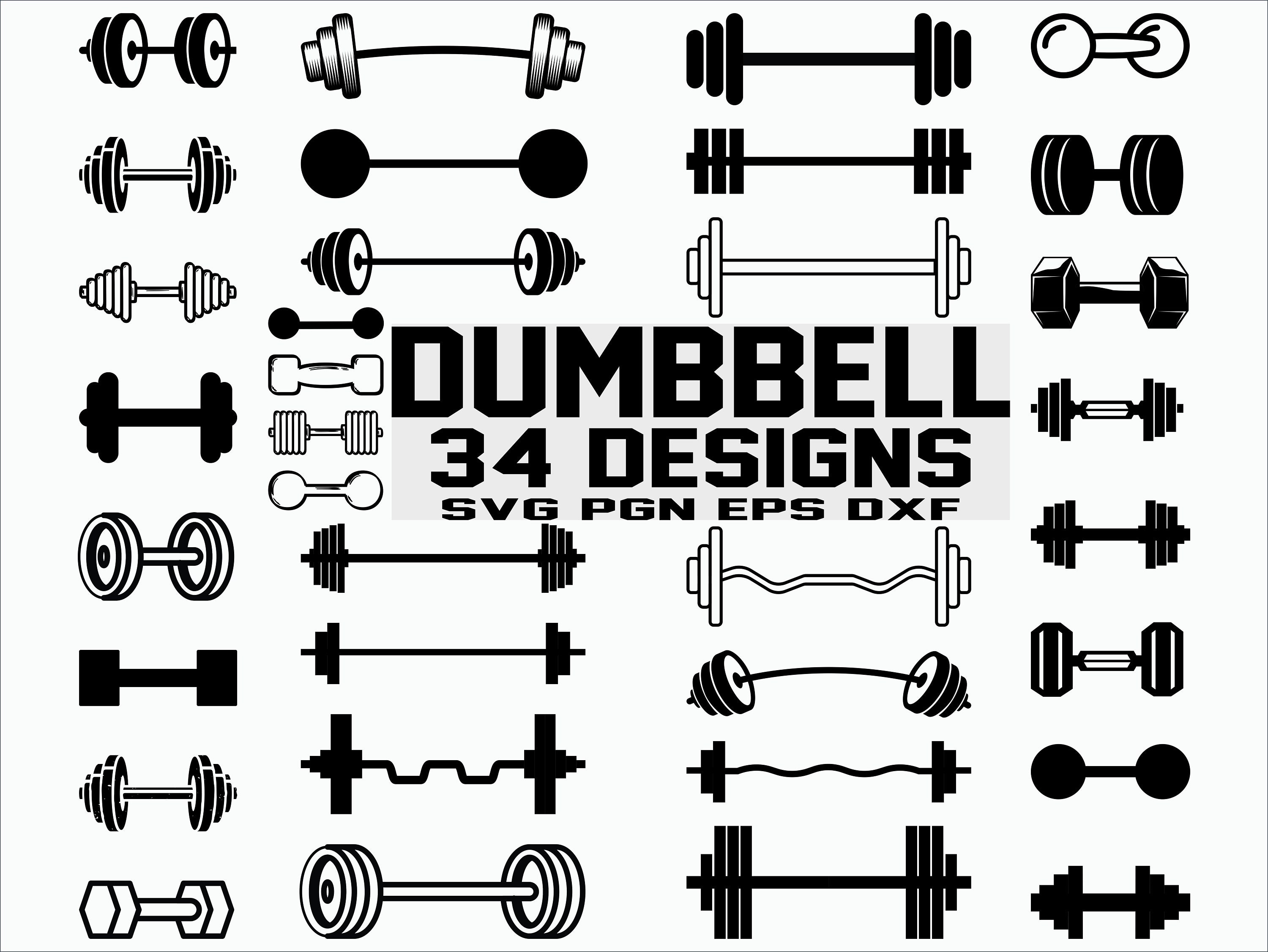 Dumbbell SVG, Gym SVG, Weight SVG, Clipart - Inspire Uplift