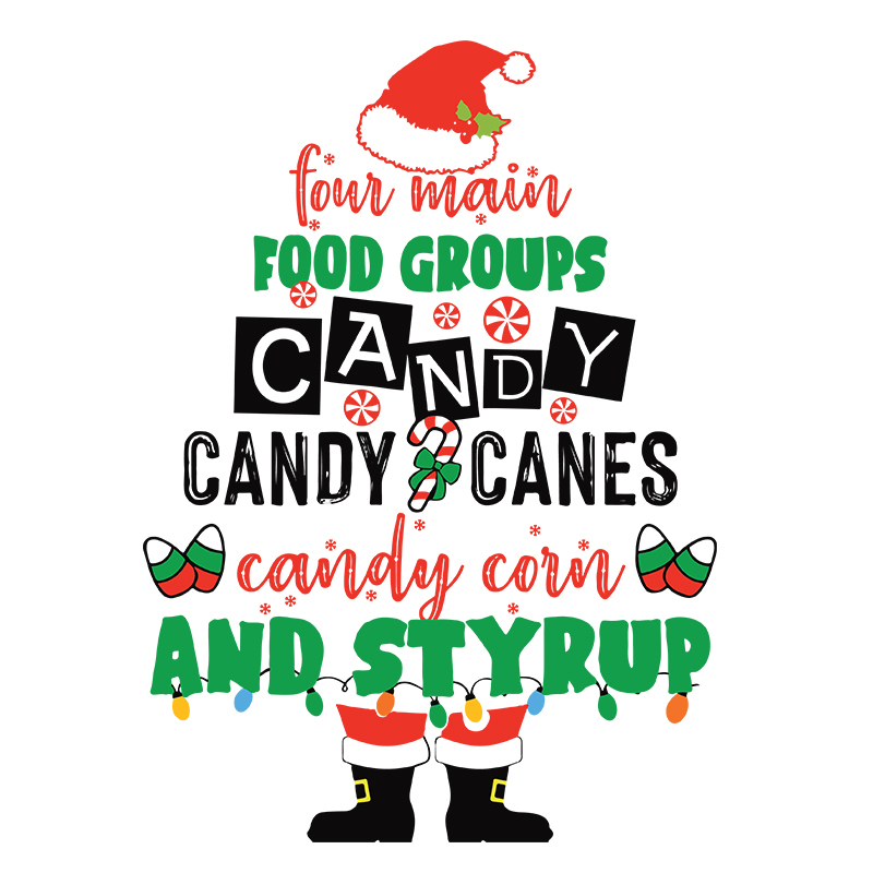 Four Main Food Groups Elf Buddy Christmas Tree Png, Candy Ca | Inspire ...