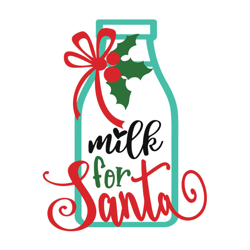 Milk for Santa SVG, Clipart Cut Files Silhouette Cameo Svg, - Inspire ...