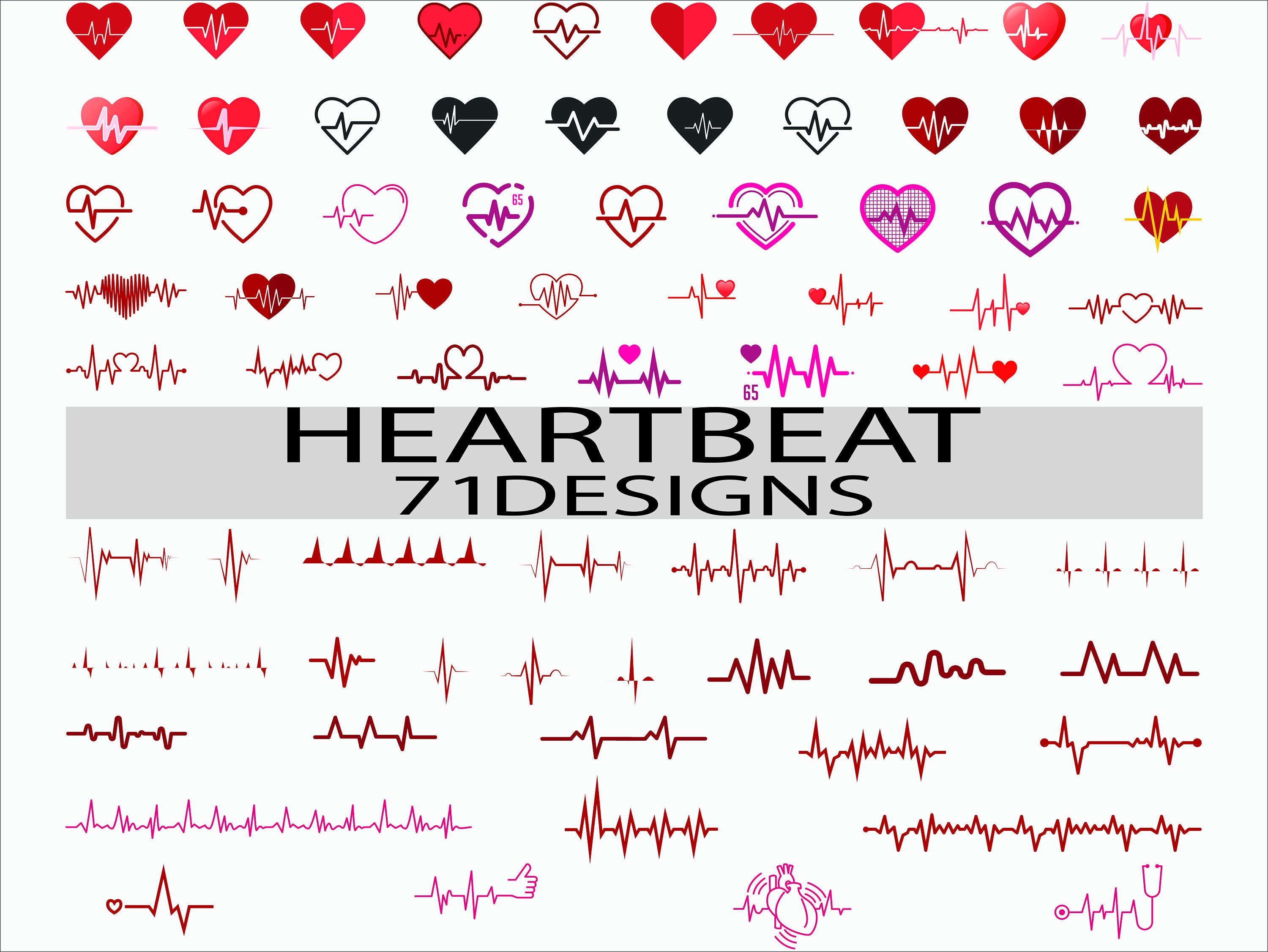 Heartbeat, SVG ,Png 300ppi, Eps | Inspire Uplift