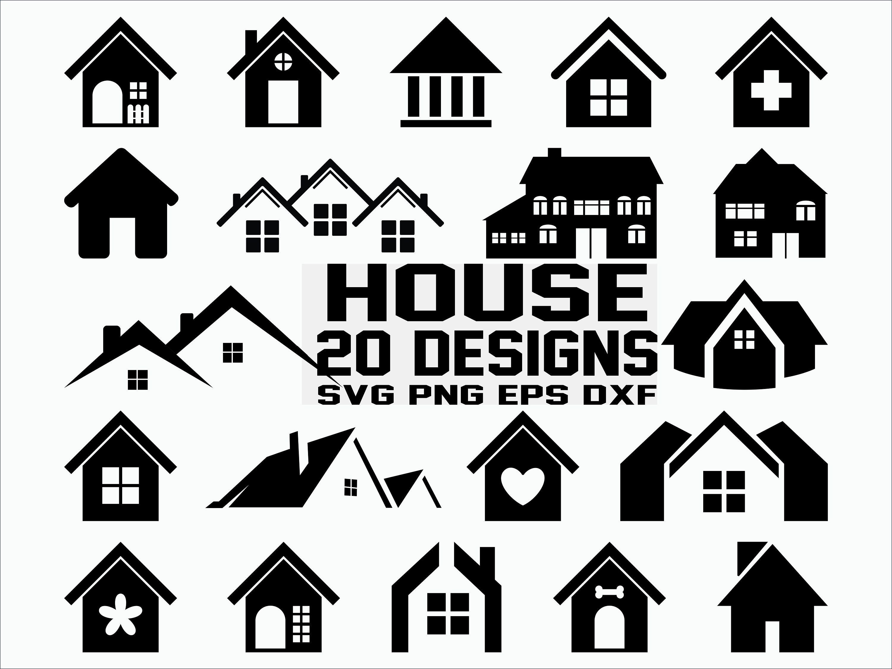 House SVG, House Clipart, Cut Files, Cricut - Inspire Uplift