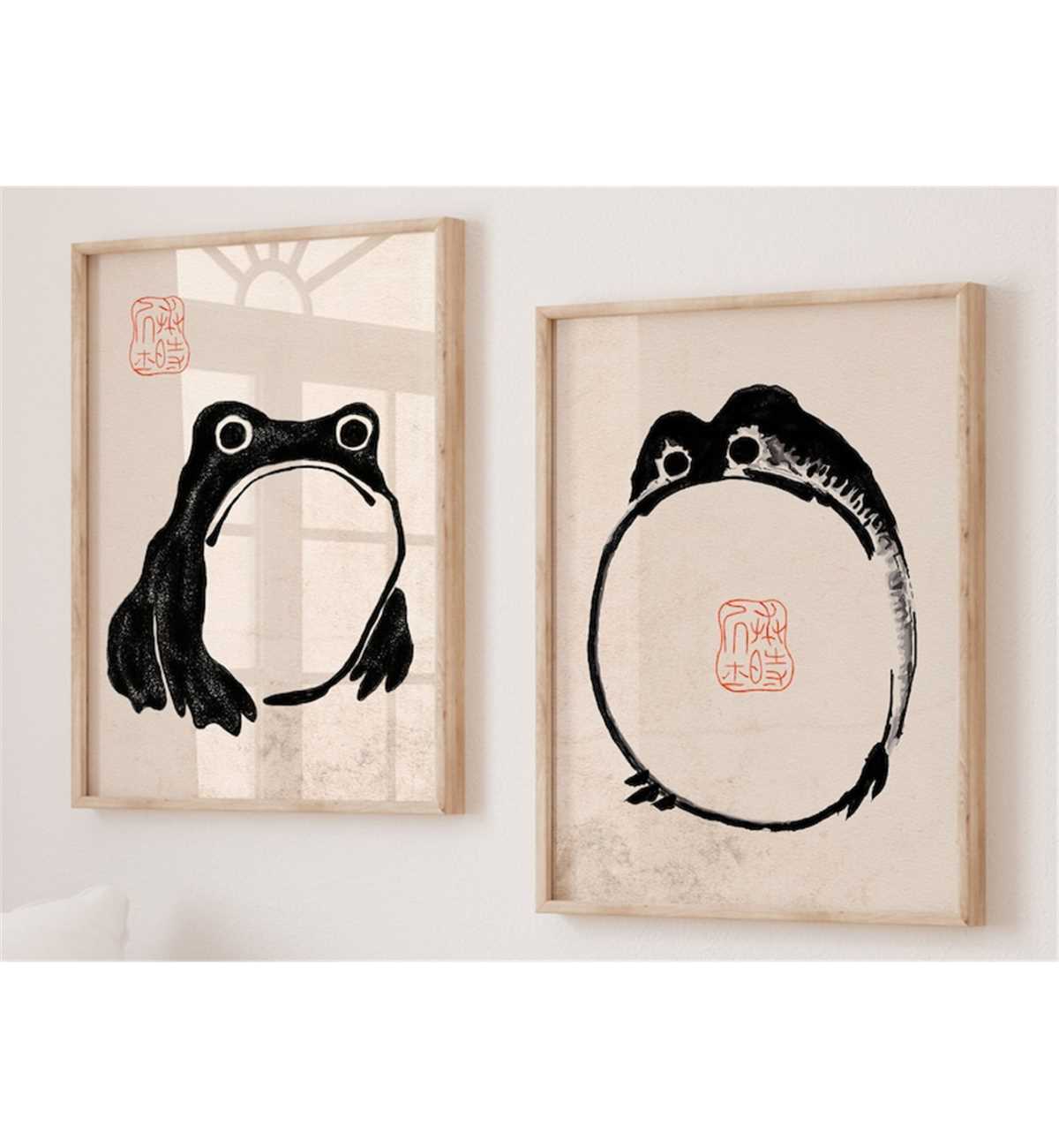 Matsumoto Hoji Japanese Art Frog Set of 2 | Inspire Uplift