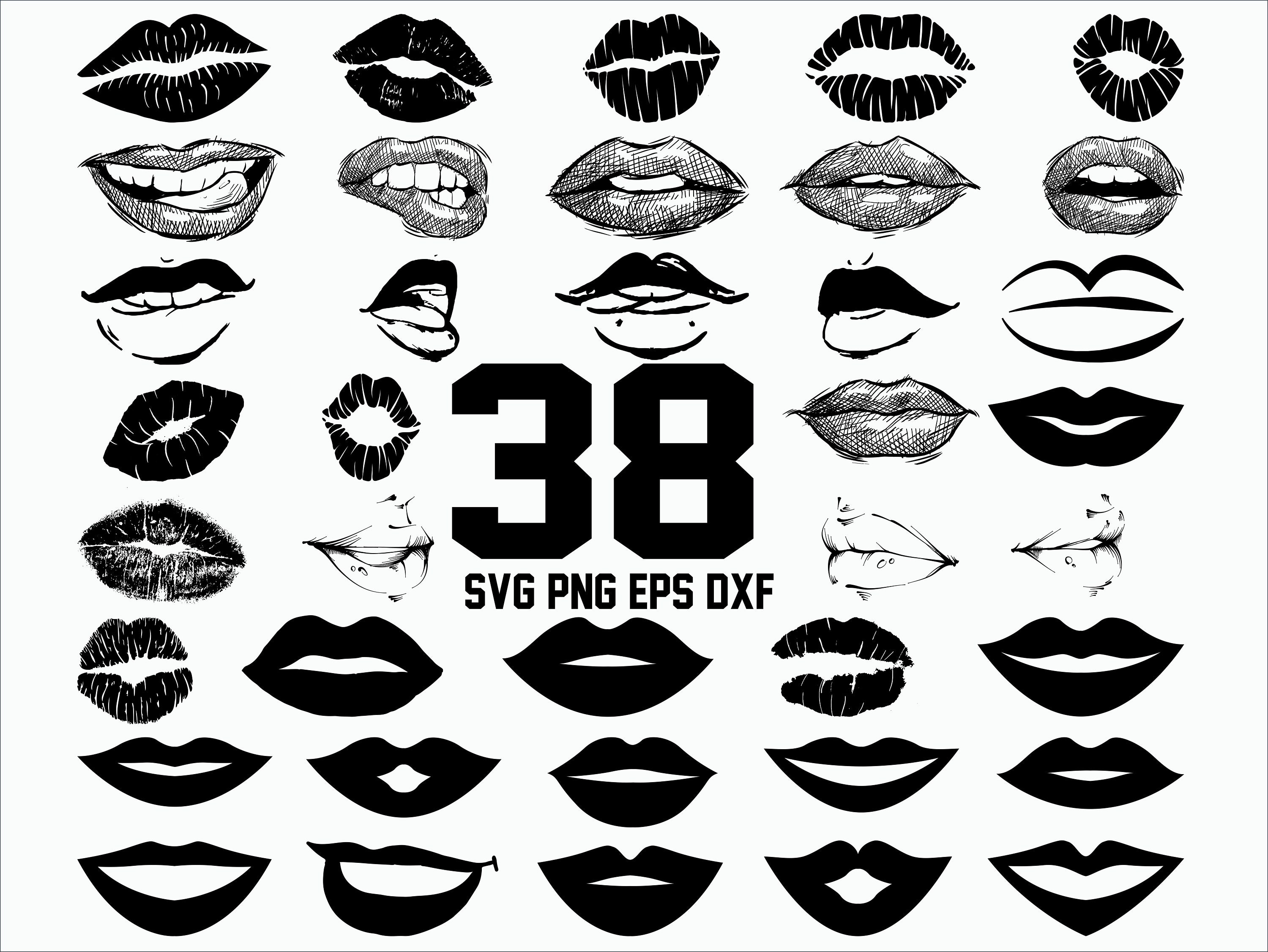 Kiss SVG FILE, lips svg, kisses svg, red kiss | Inspire Uplift